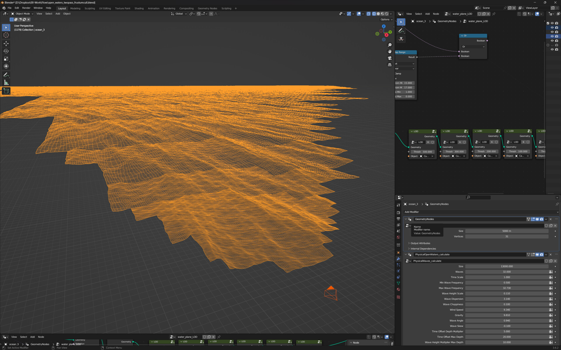 Physical Addons - Open Waters: Real-time Simulation in Blender Eevee (Work in Progress)