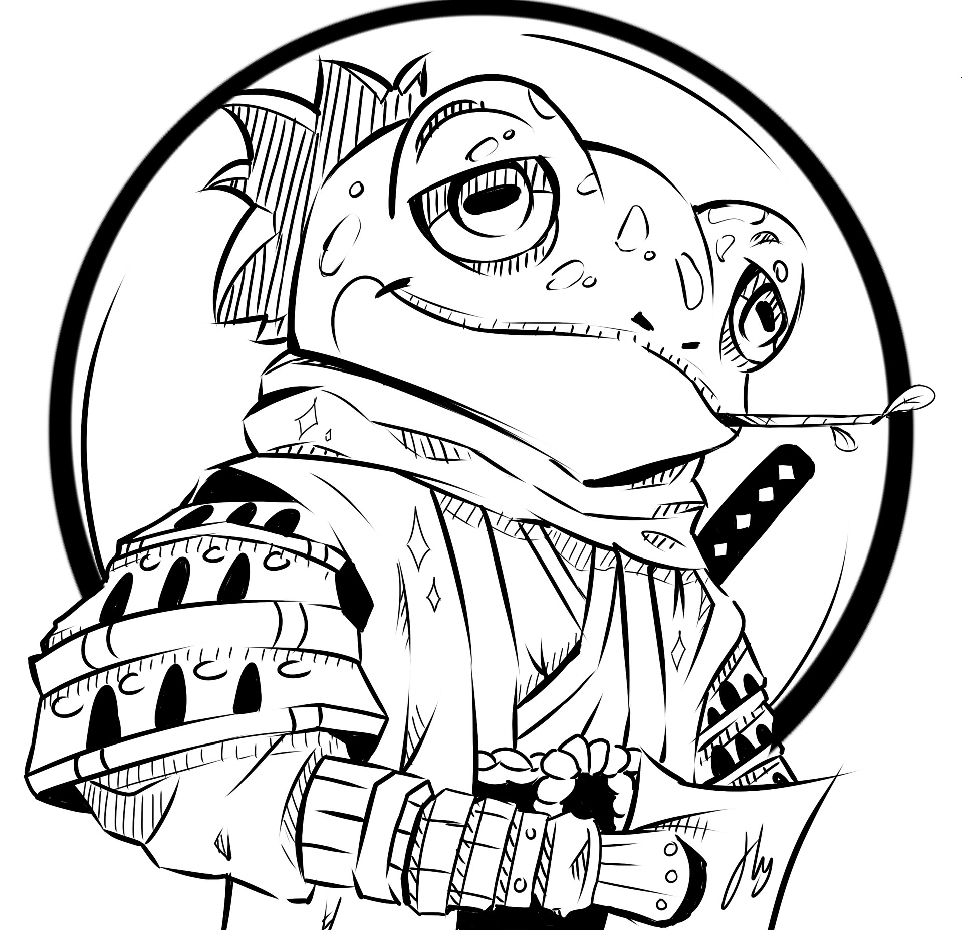 ArtStation - Samurai Frog, Inktober