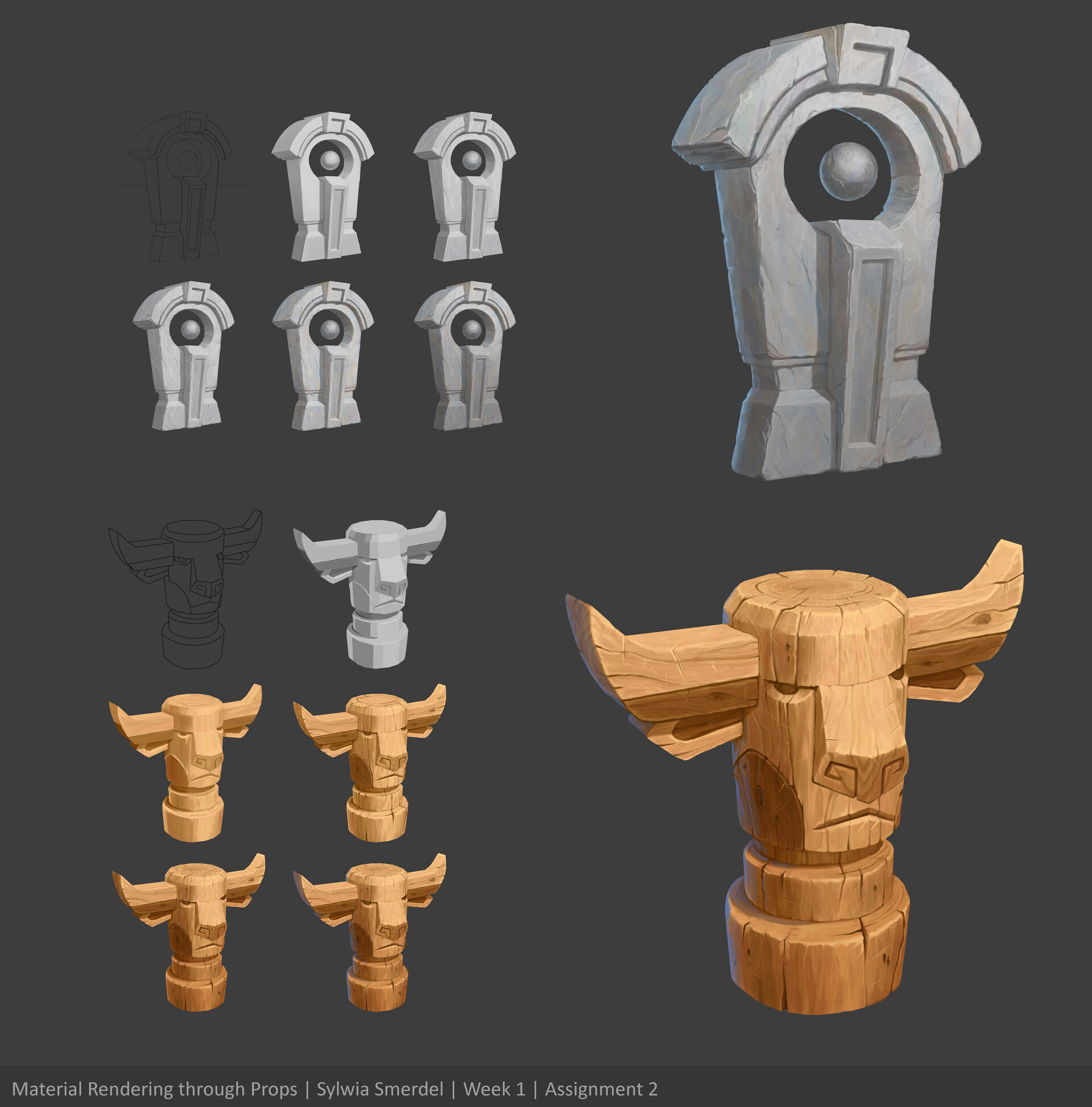 ArtStation - Material Rendering through Props - Week 1
