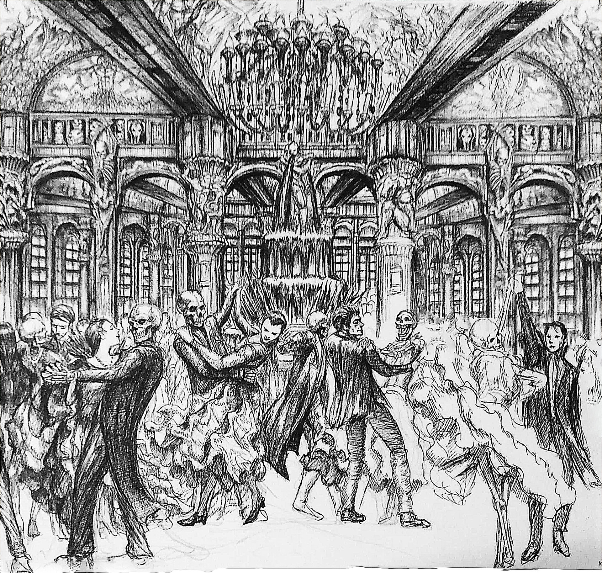 ArtStation - Funeral march. Album Cover (ink)