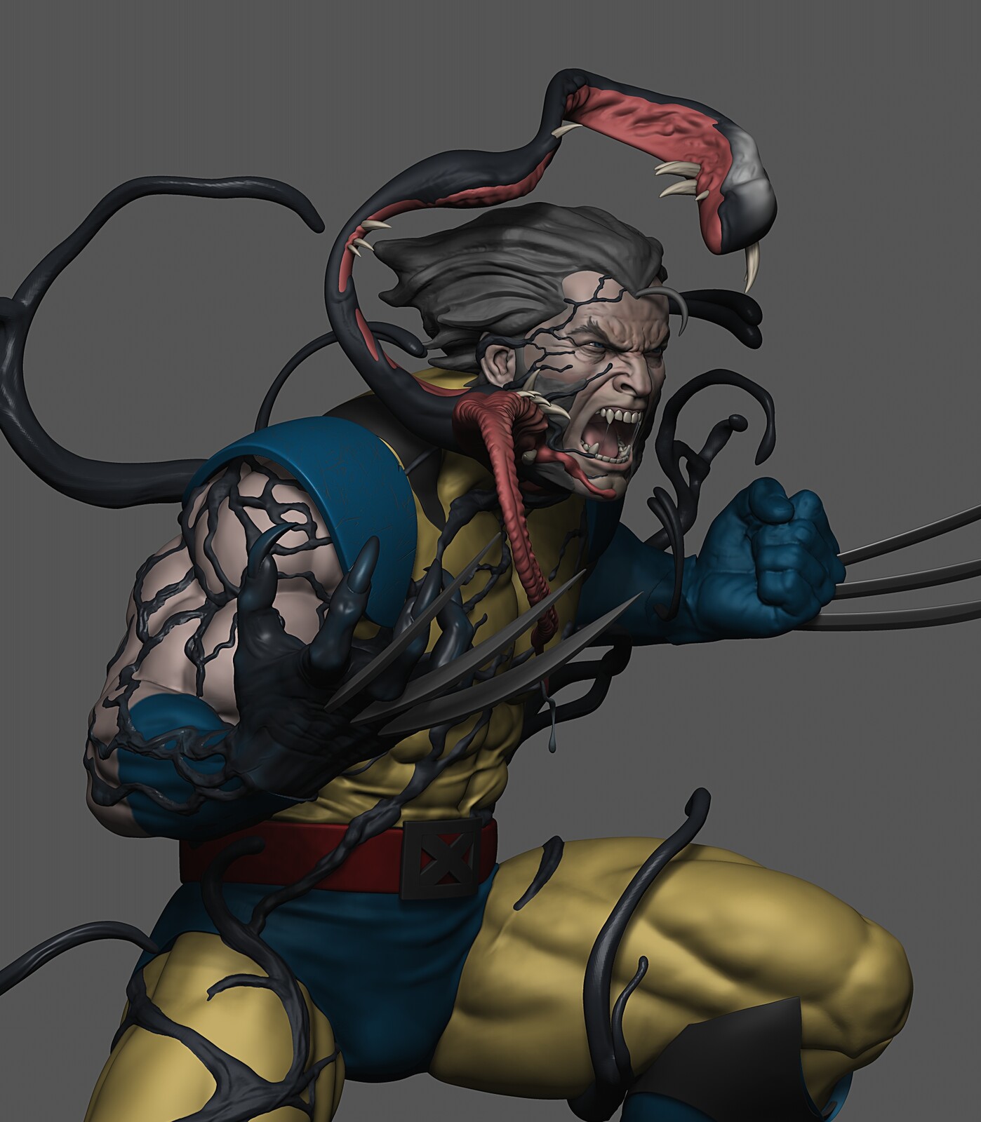 Alvaro Stuardo - Wolverine Venomized concept sketch