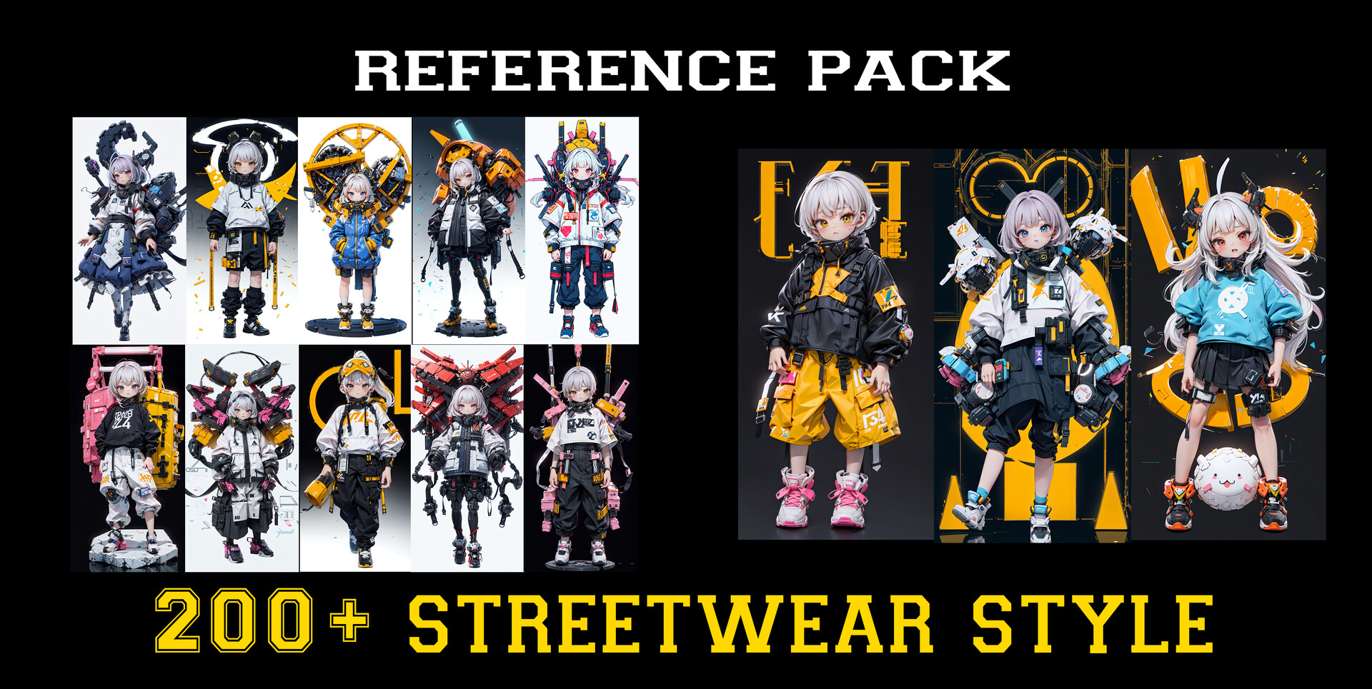 ArtStation - 200+ CHIBI STYLE streetwear style design | Reference Pack