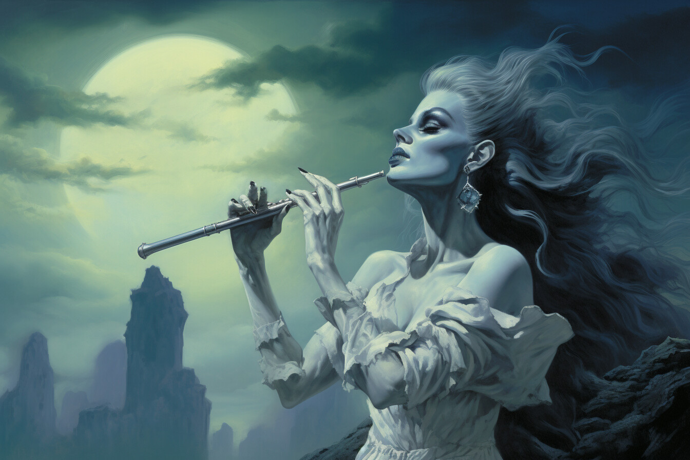 ArtStation - Celestial Elegy - A Zombie's Moonlit Flute Sonata