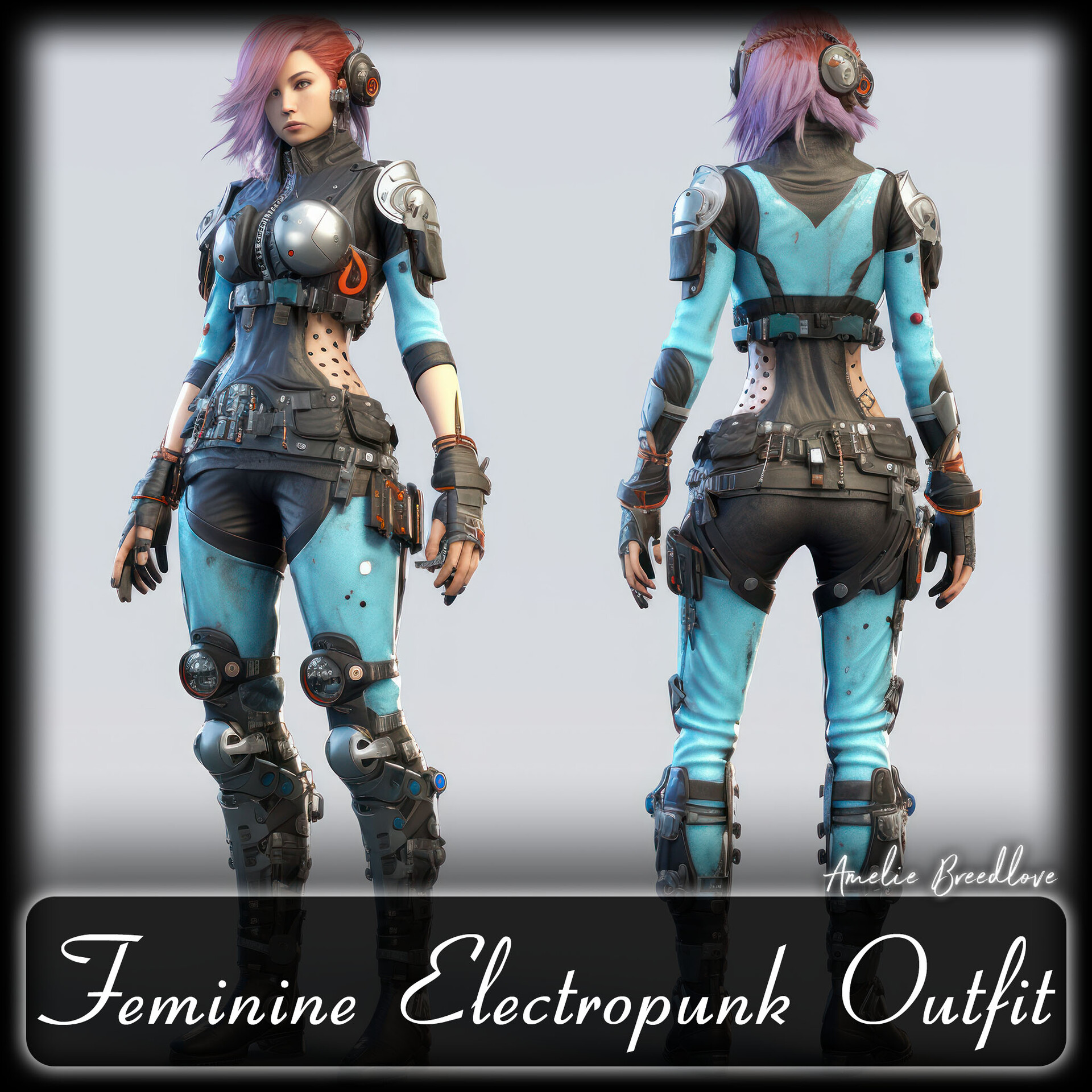 ArtStation - 200 Feminine Electropunk Outfit Reference Pack | 4K | v.71