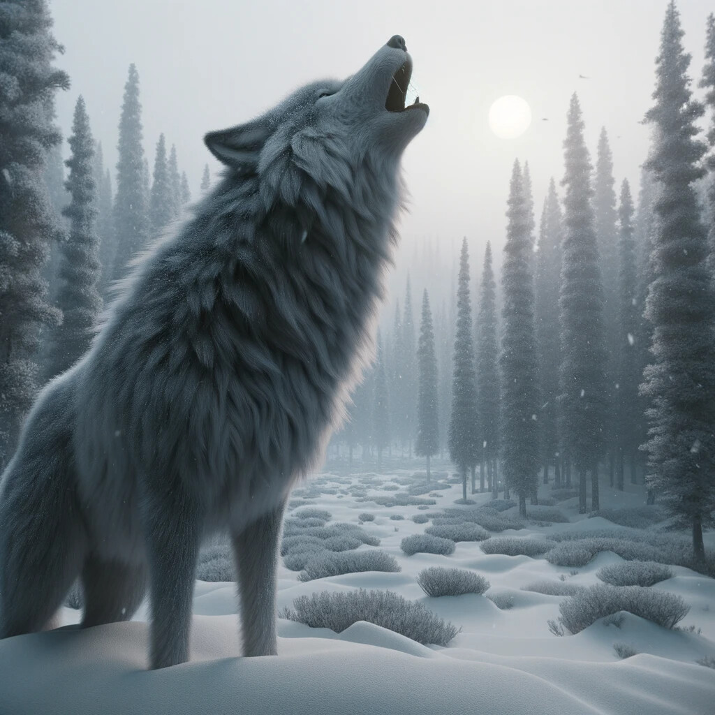 ArtStation - Howling White Wolf