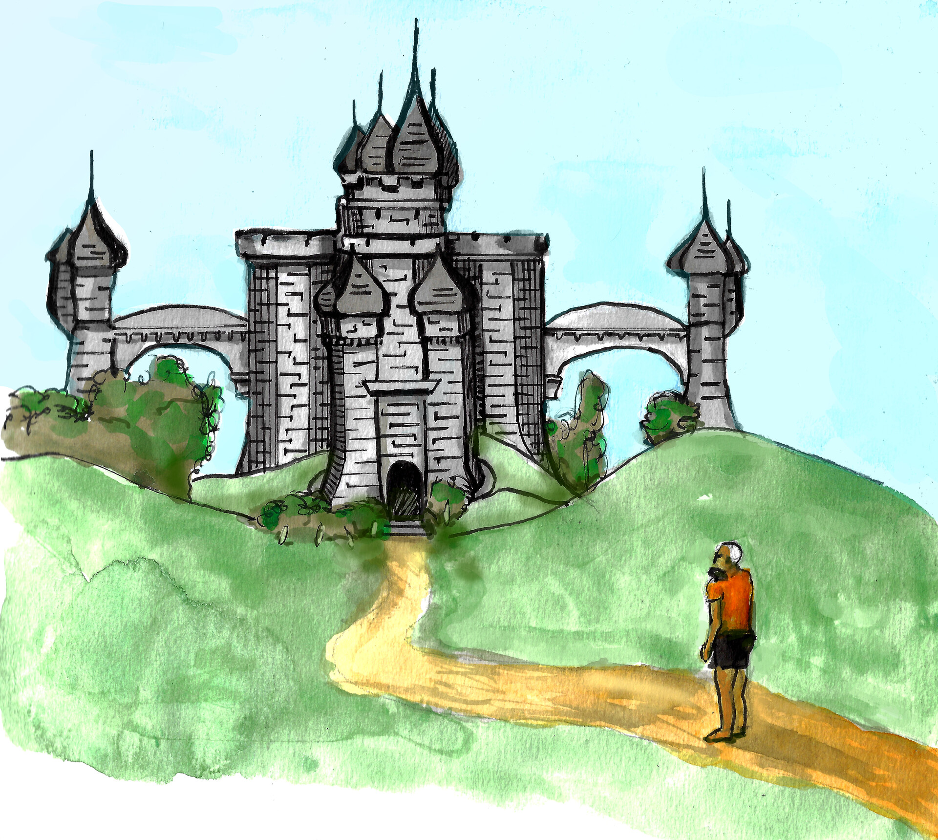 ArtStation - Inktober day 14 - castle