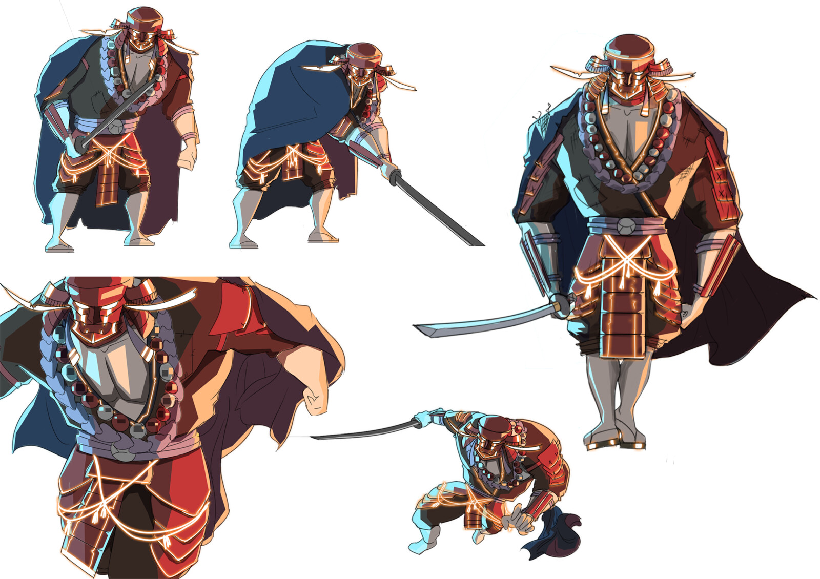 Anikin - 2D Frames of "Big Sam" | Cyberpunk-Samurai themed Studio Project 3