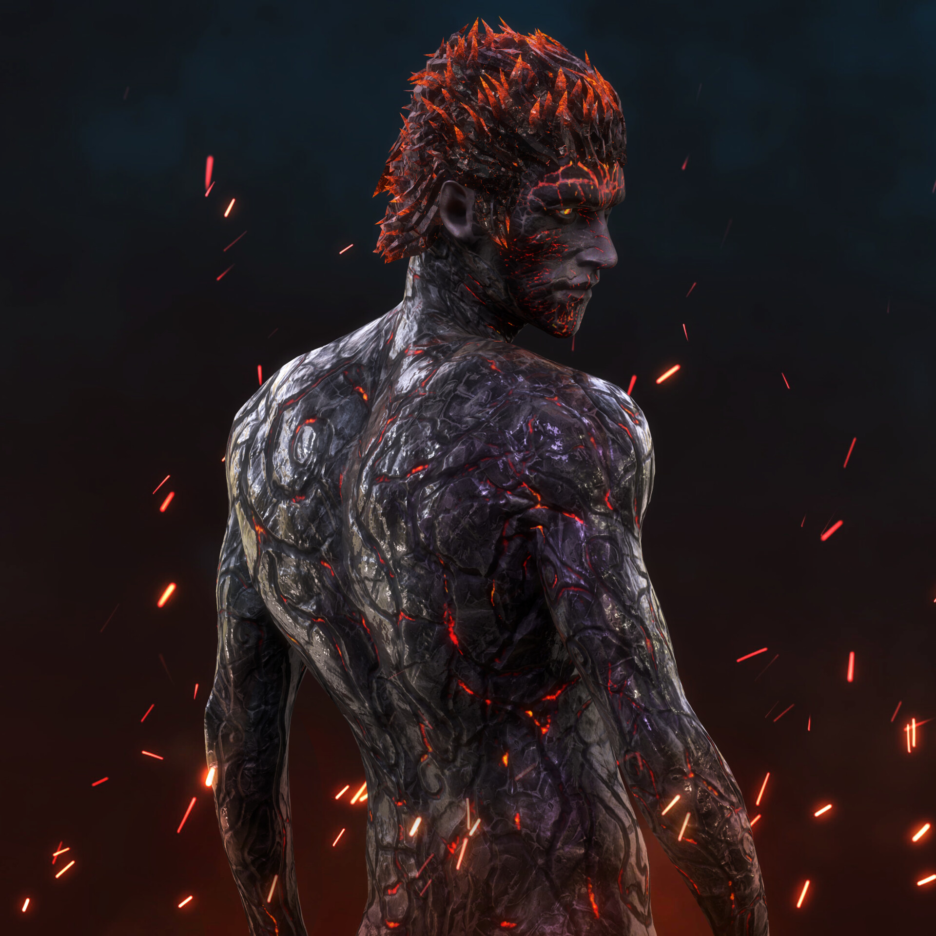 ArtStation - fire elemental character_videogame