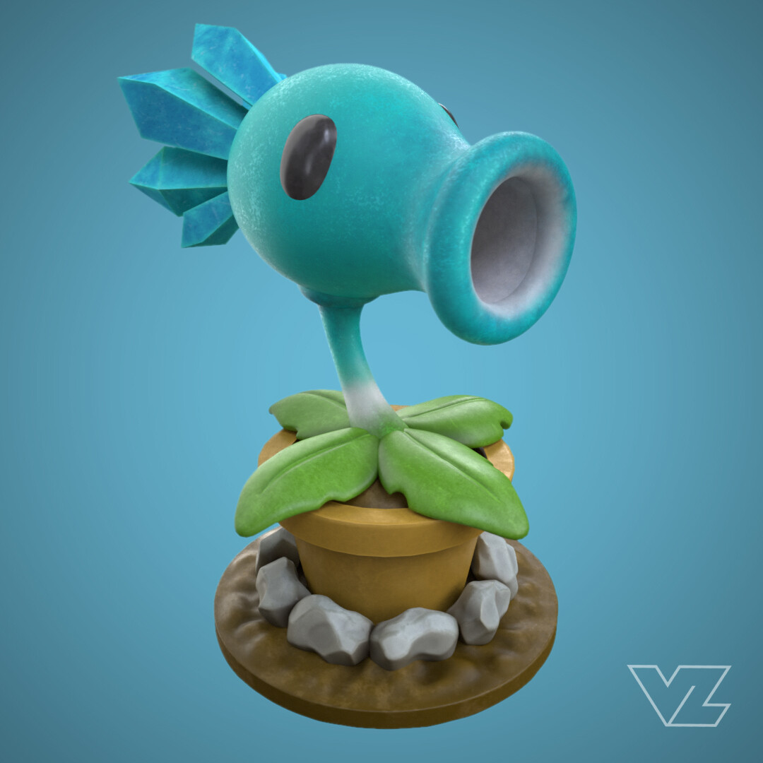 ArtStation - "Snow Pea" Plants vs Zombies 3D Fanart