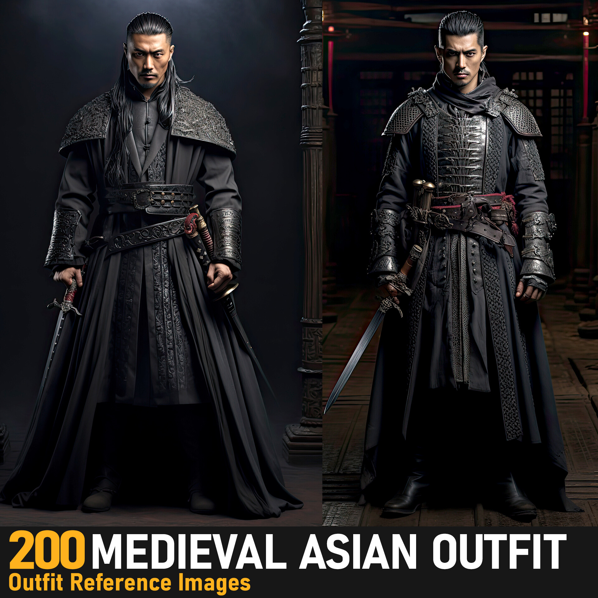 ArtStation - Medieval Asian Outfit VOL.43|4K Reference Images