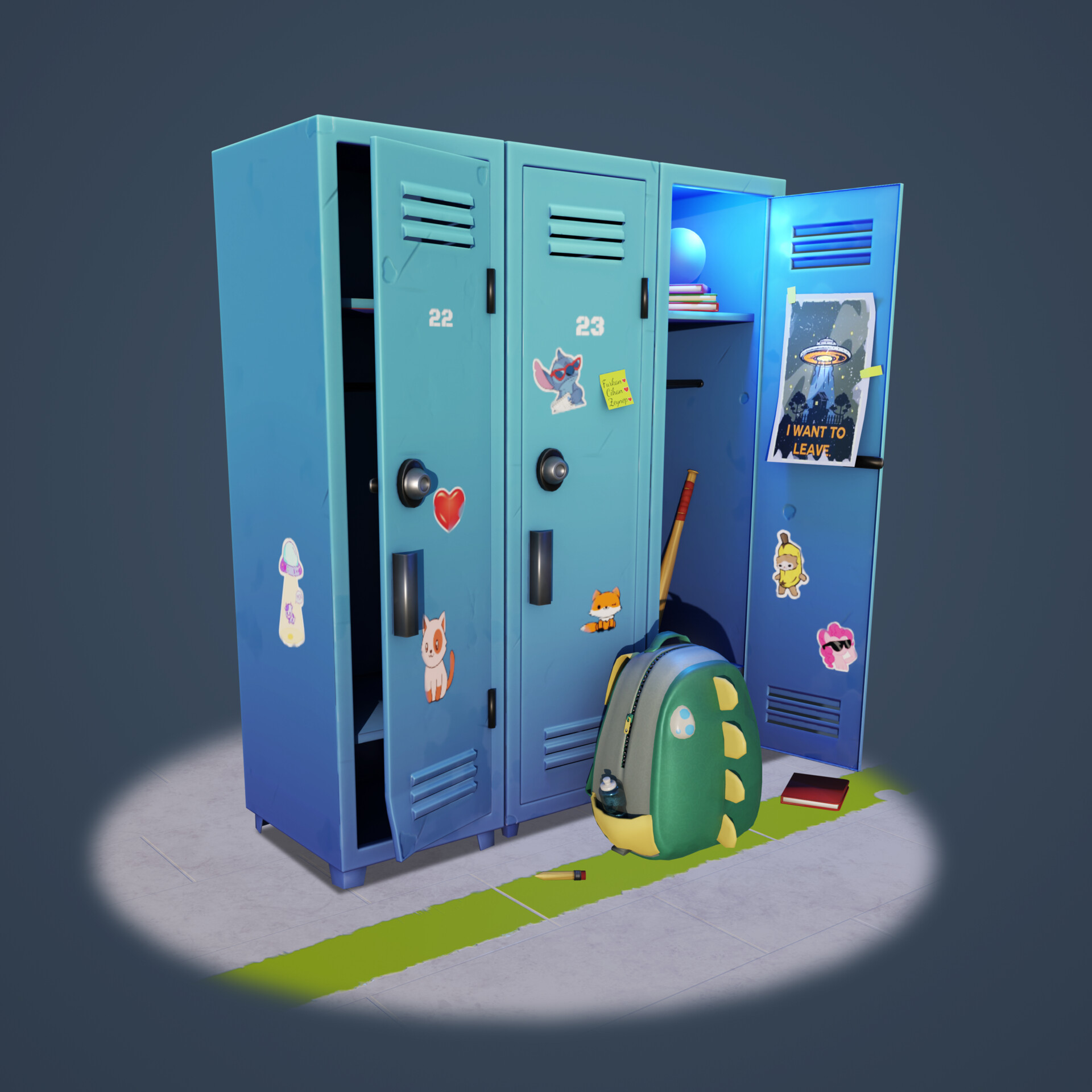 ArtStation - School Locker