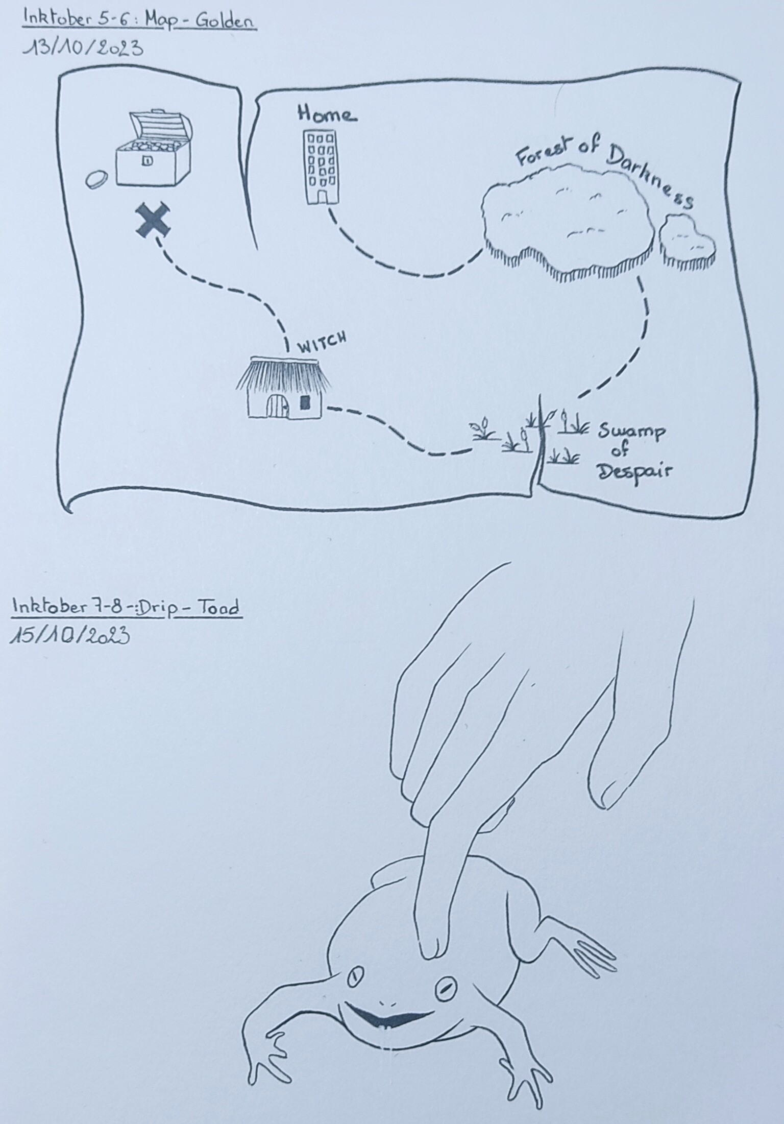 ArtStation - Inktober 5 & 6 : Map & Golden - 7 & 8 : Drip & Toad