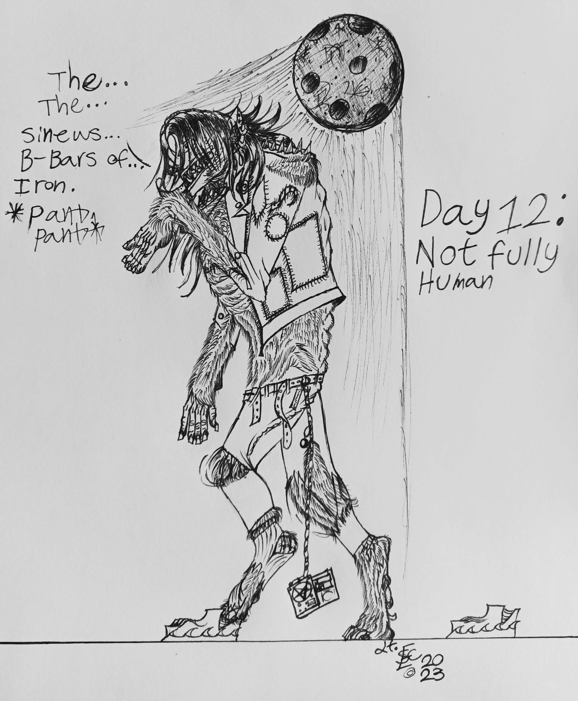 ArtStation - Inktober Day 12: Not Fully Human