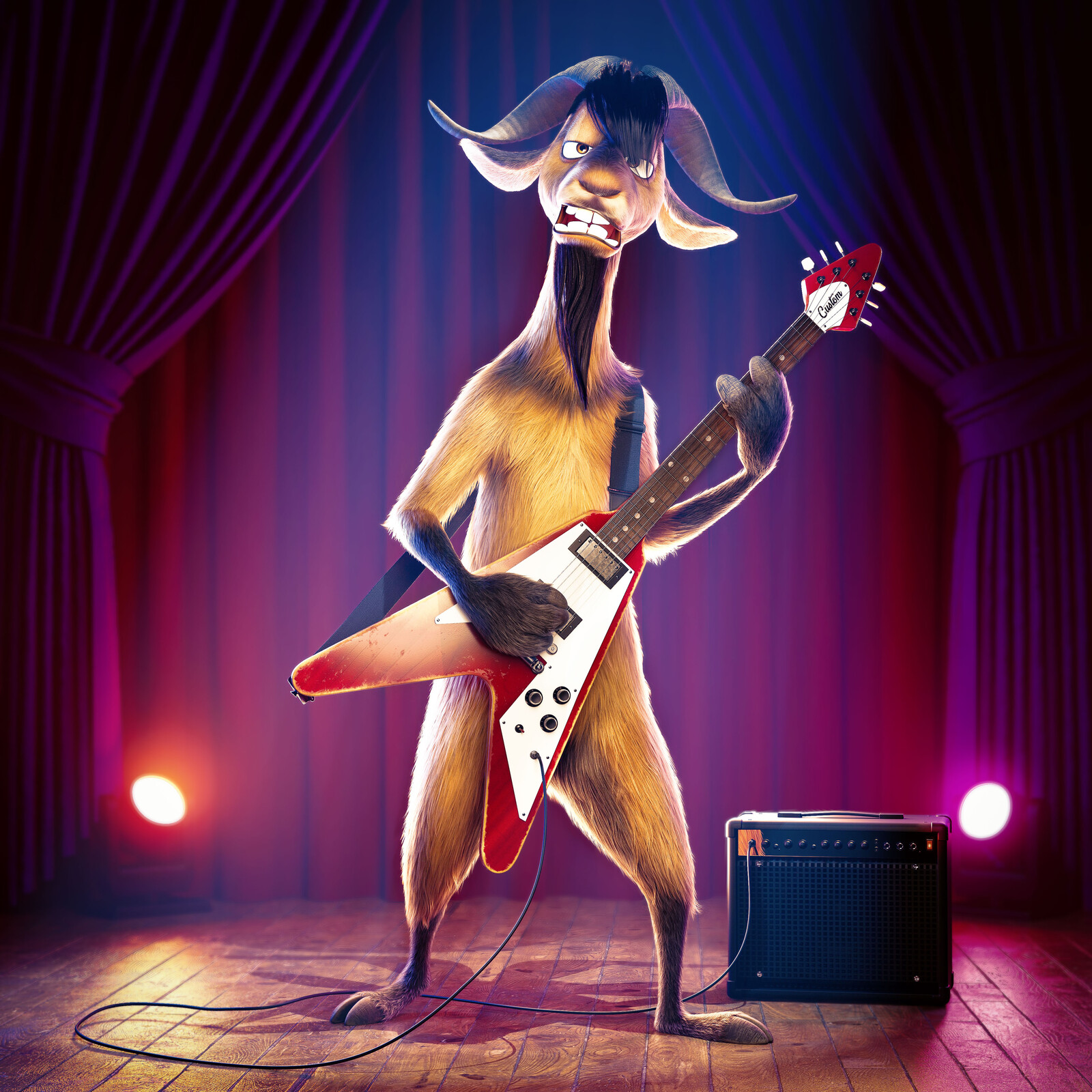 Wing fox - Creating a stylized rock star goat character