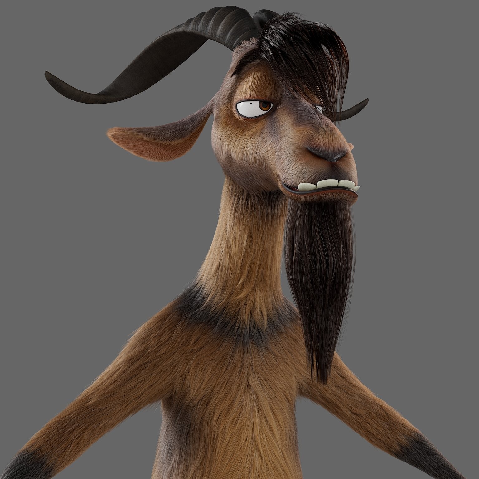 Wing fox - Creating a stylized rock star goat character