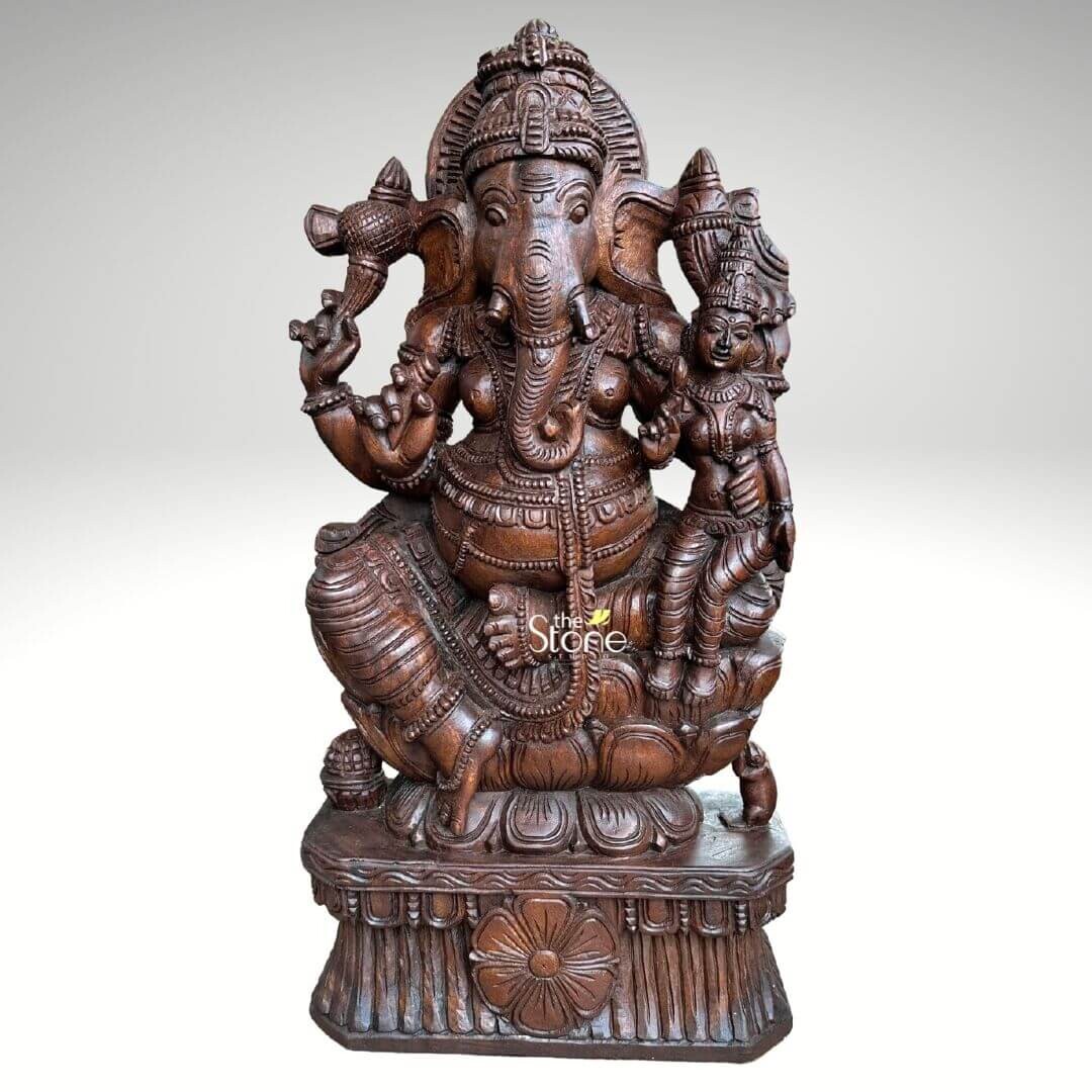 ArtStation - Lord Ganesha With Consort Statue 3ft | The Stone Studio