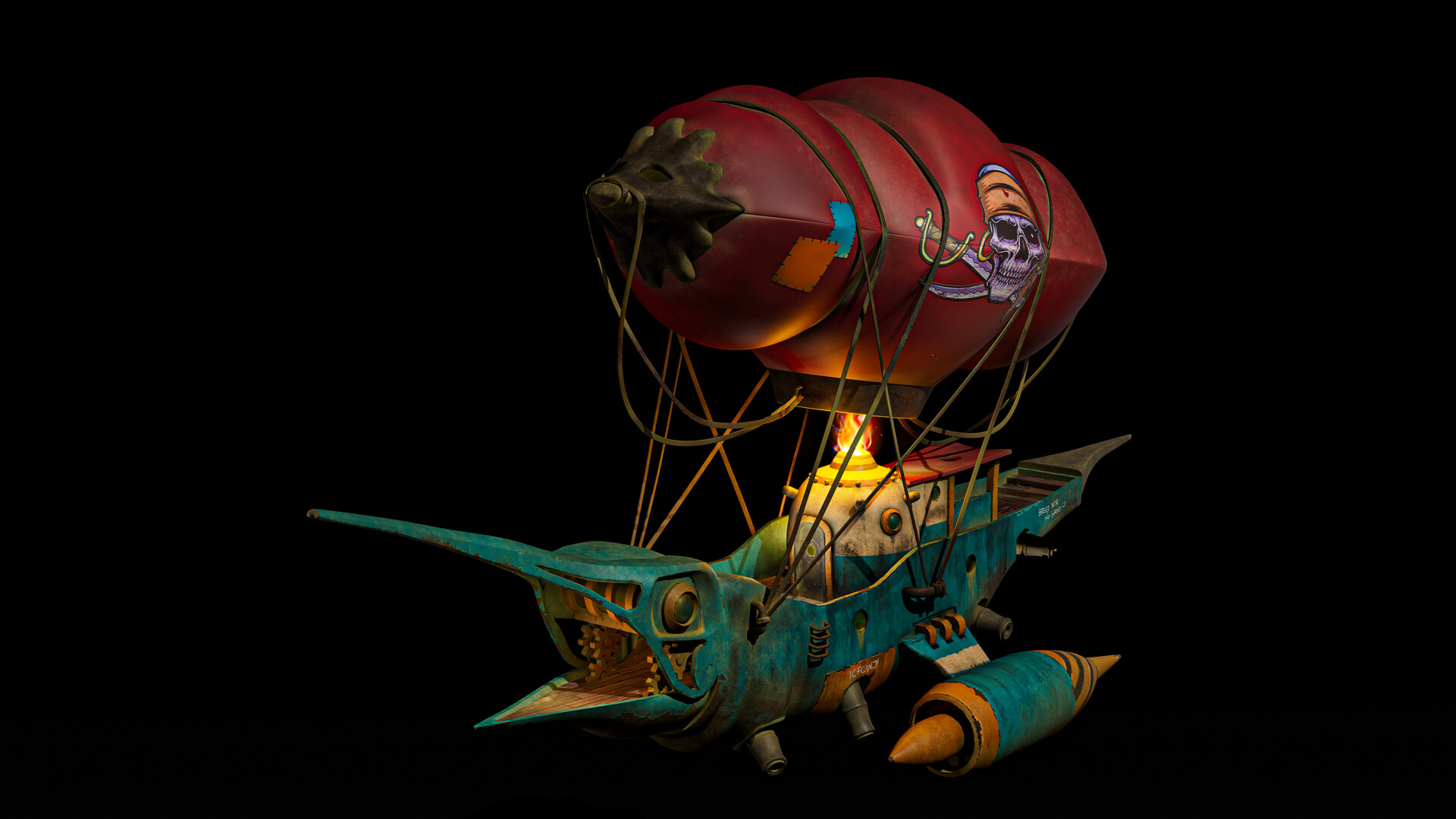 ArtStation - Pirate Airship - Floating Swordfish