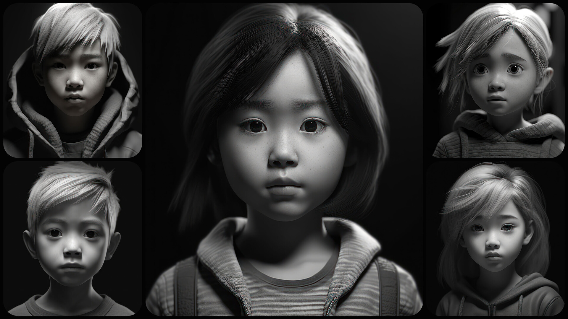 Ferial Studio - 🔹220 Kid Head Sculpt - Asian Reference Image Pack v.17