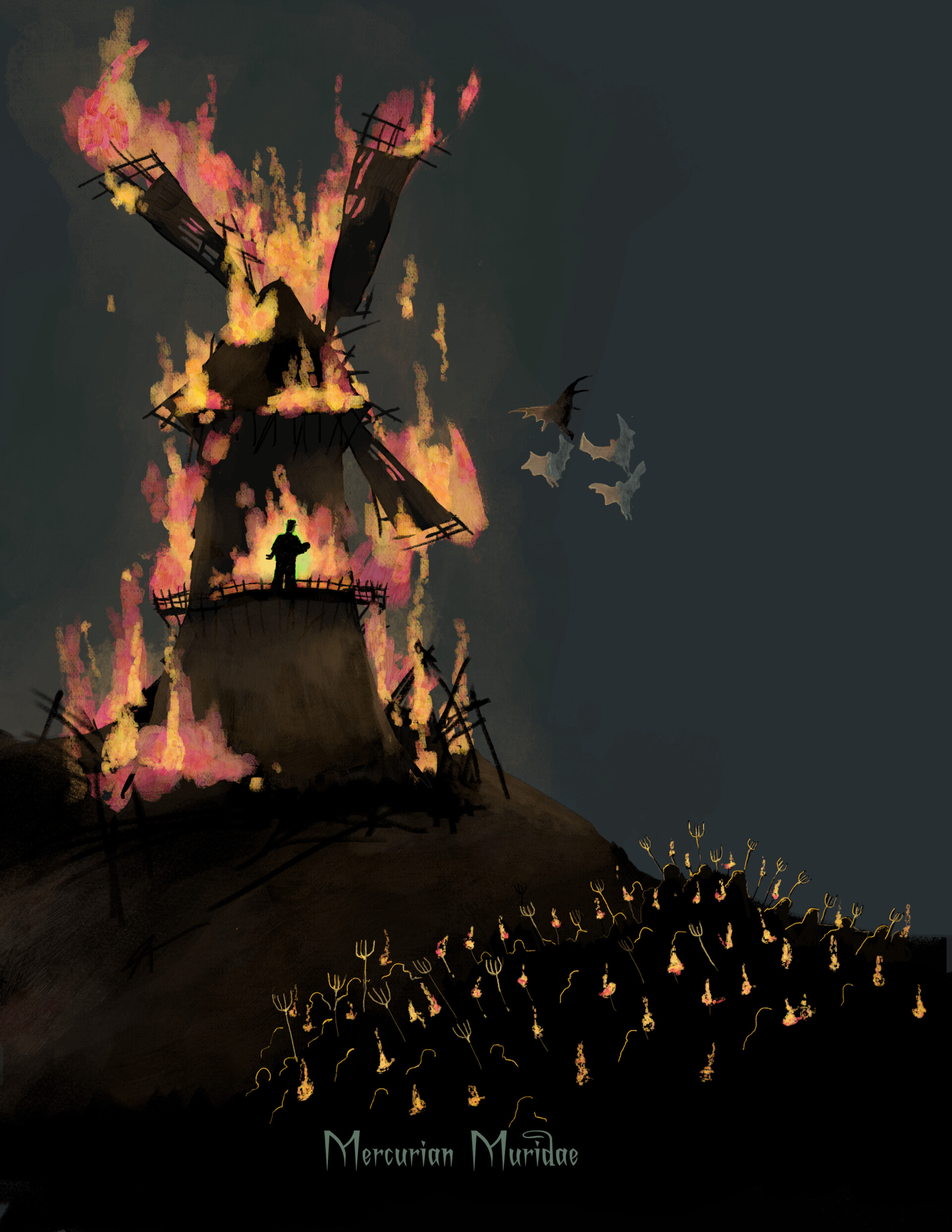windmill on fire frankenstein