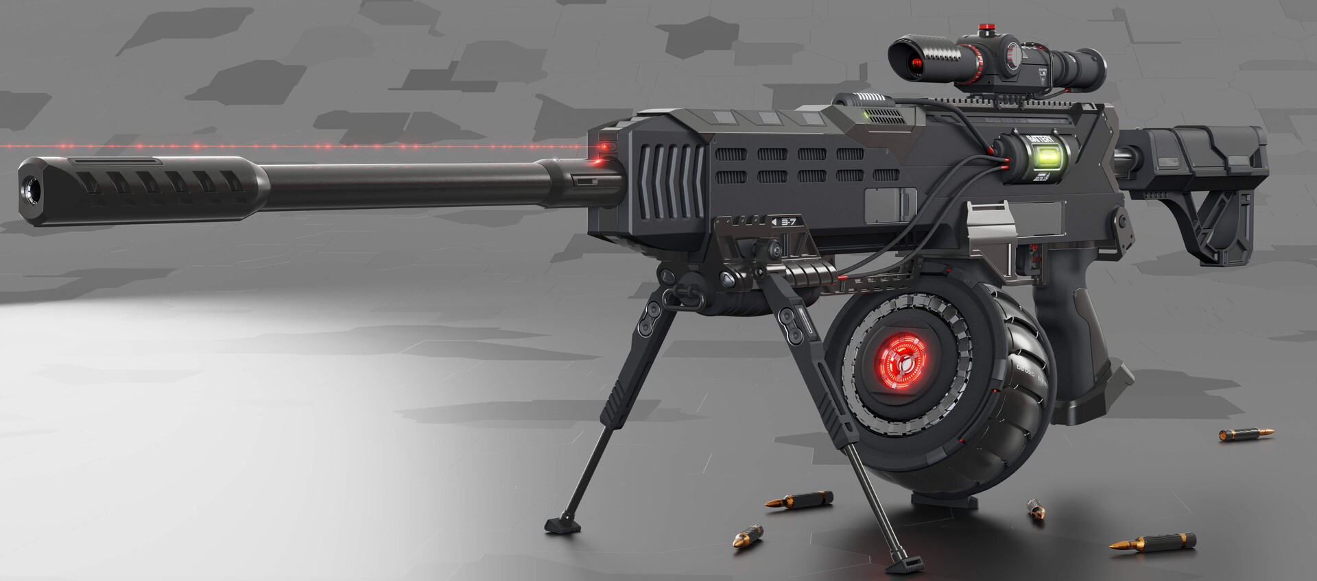 ArtStation - Doppelganger sci-fi Rifle model 07