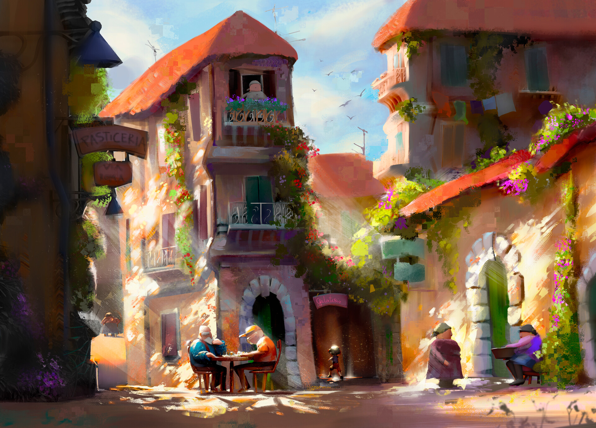 ArtStation - Color & light exploration for scene from "Lorenzo's life" by Kuba Kozłowski