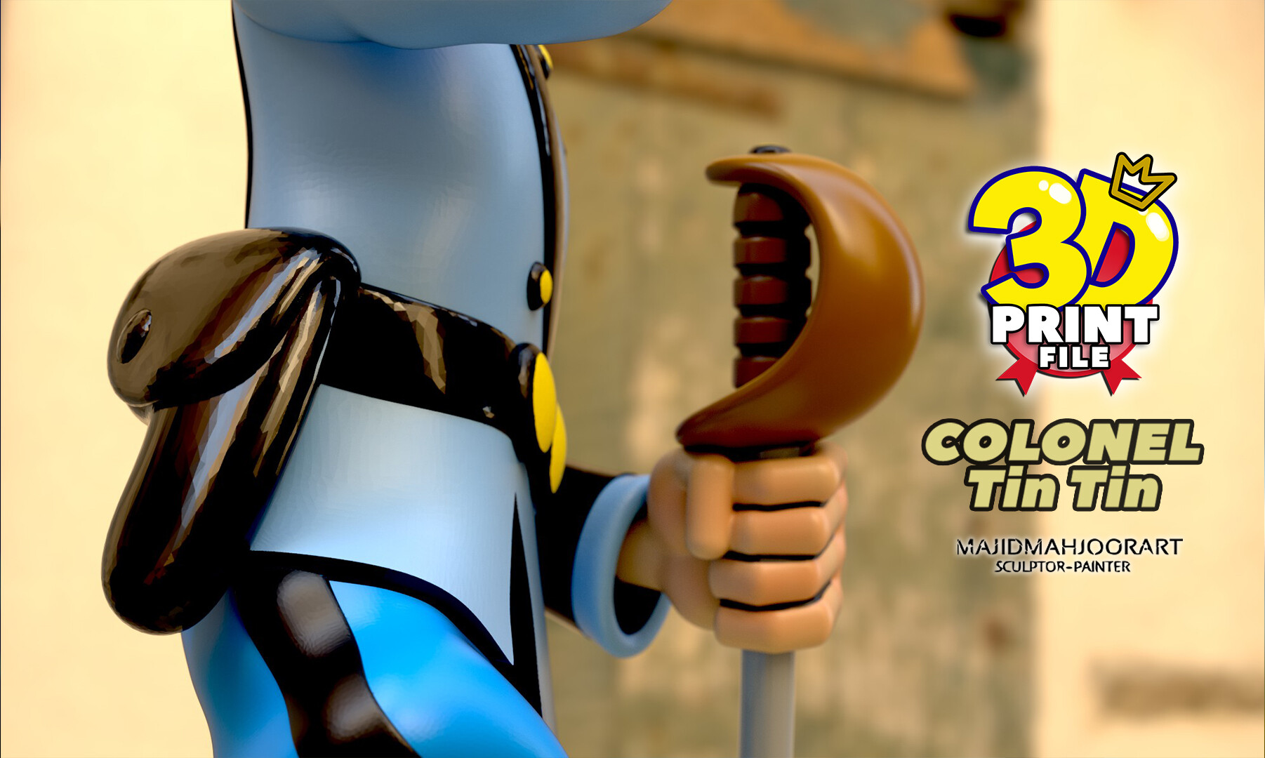 Majid Mahjoor - COLONEL TINTIN 3D printable statue