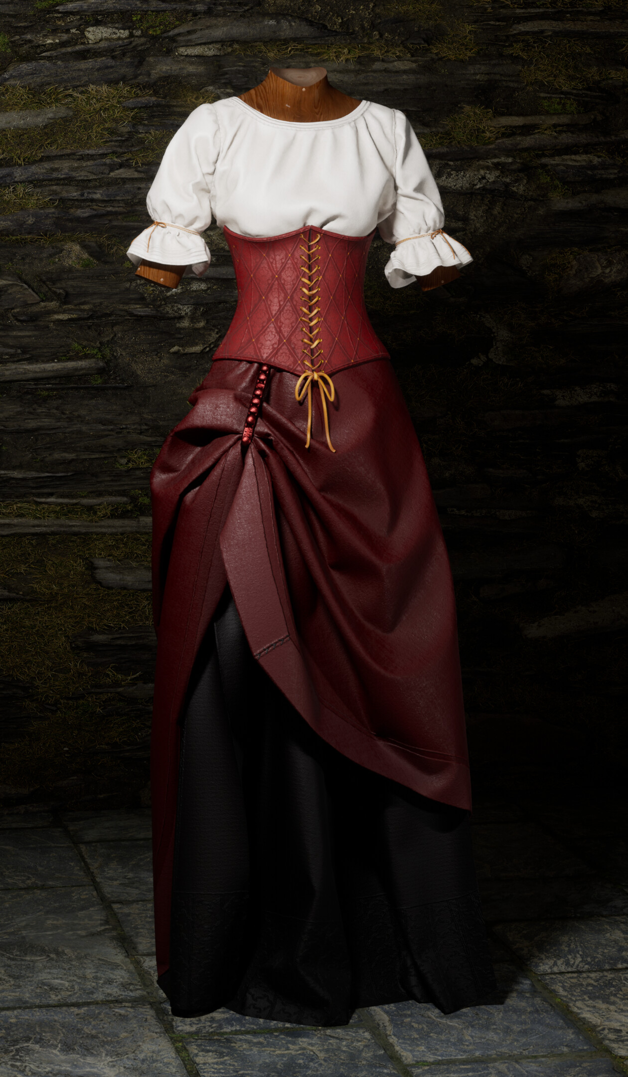 ArtStation - Gathered Medieval Dress