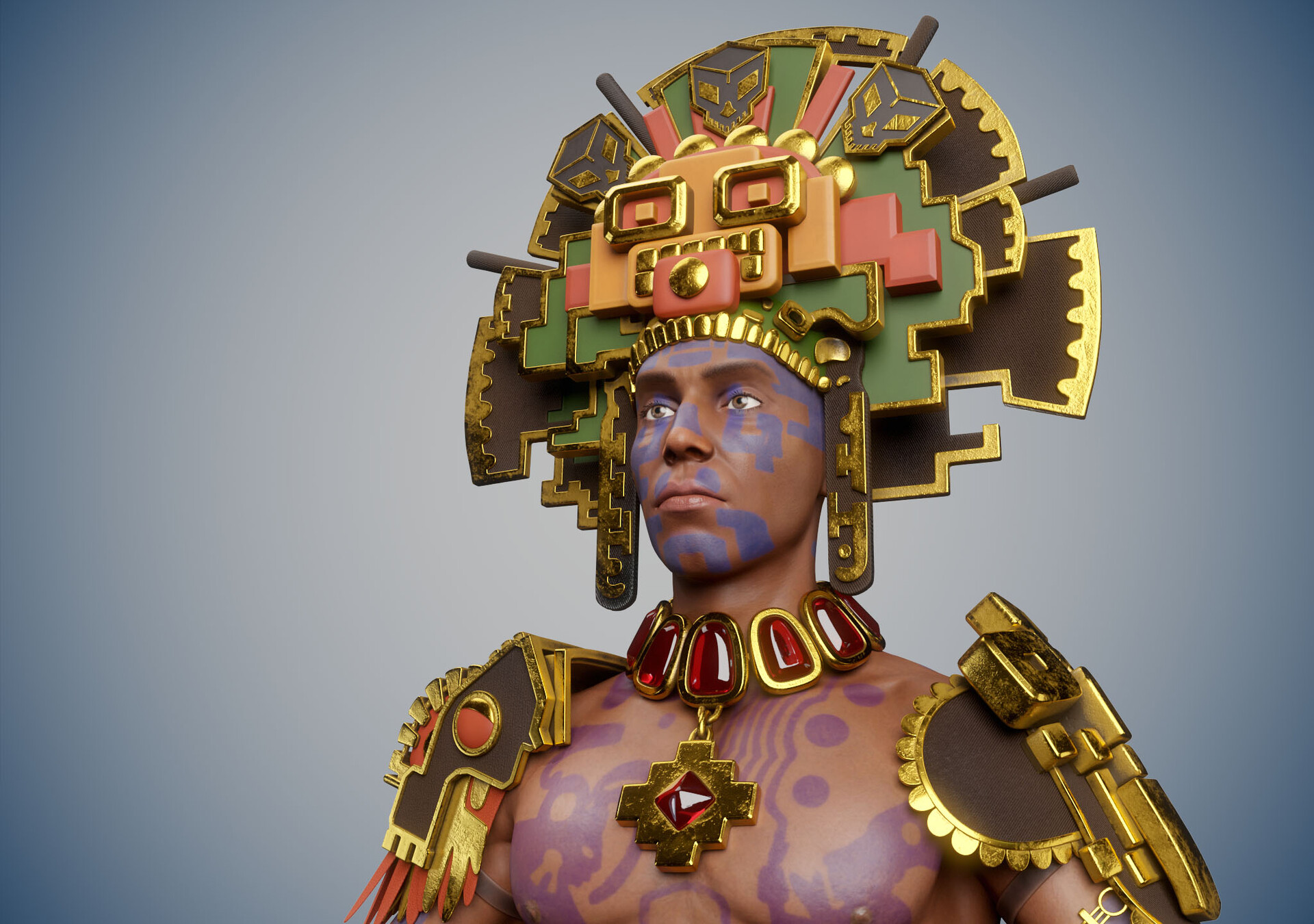 ArtStation - Aztec king