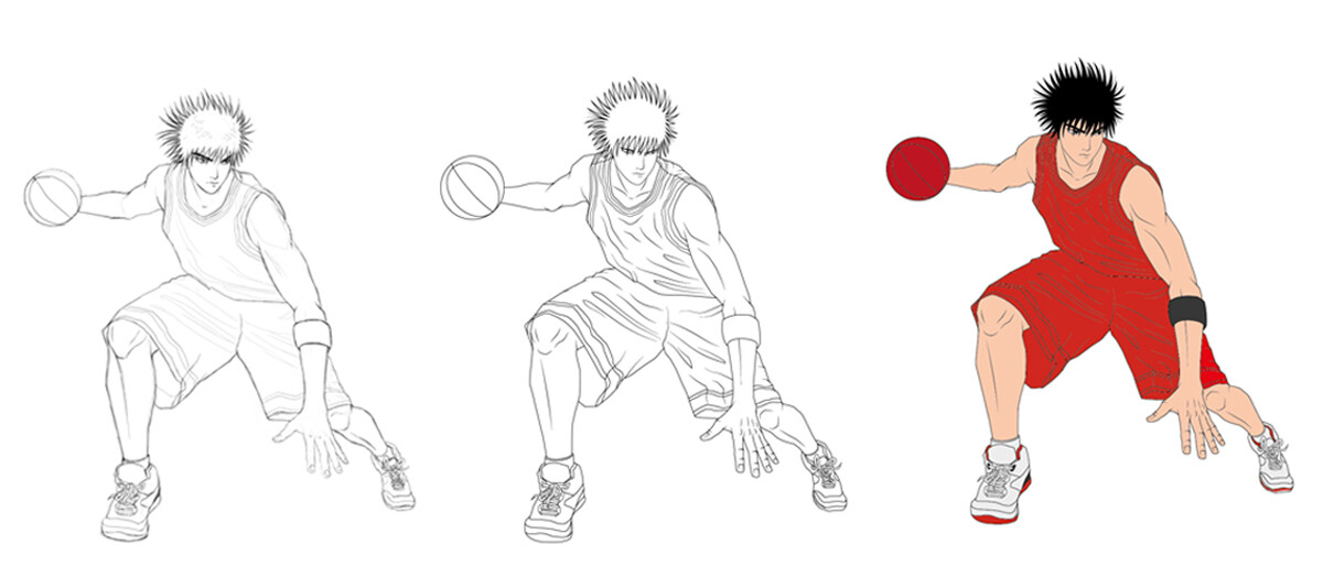 slam dunk anime coloring pages