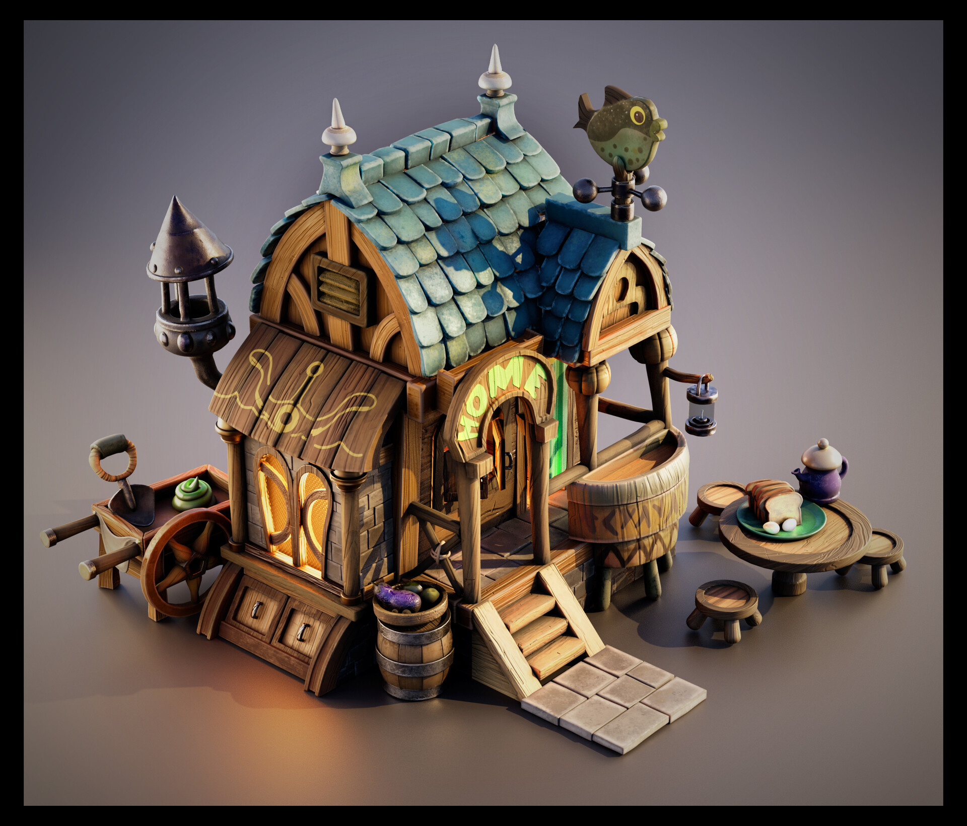 ArtStation - Stylized 3d house