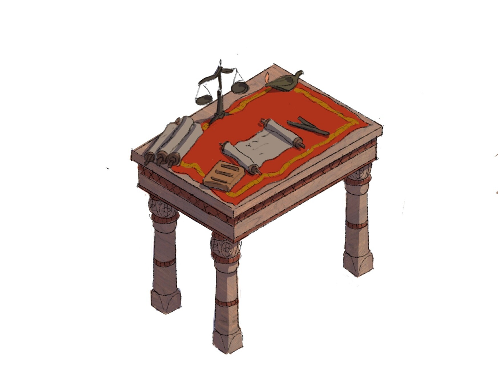 ArtStation - Forum, praetorium and basilica furniture Concept art
