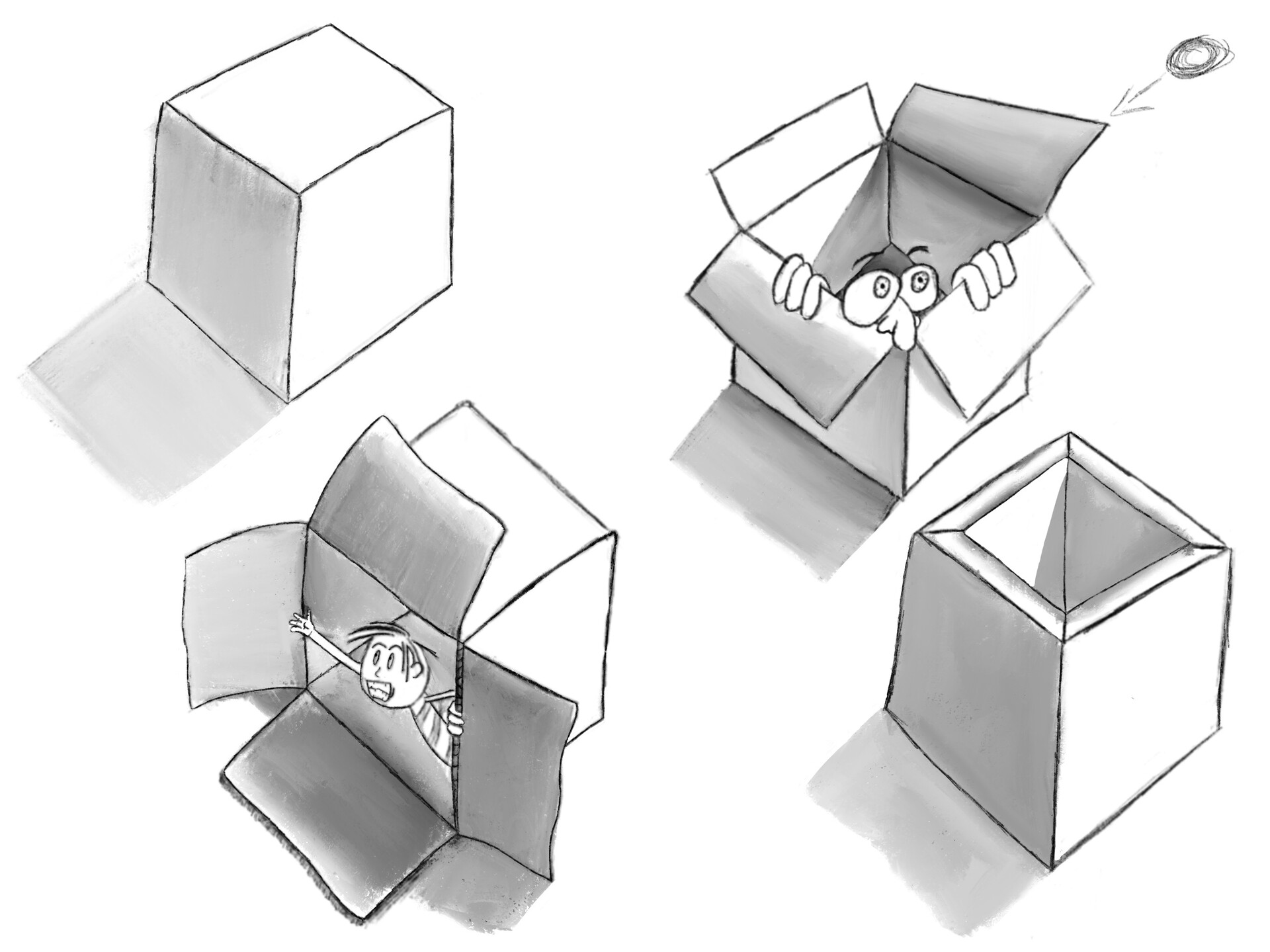 ArtStation - Day 3 of my 21 days of drawing. The Cube