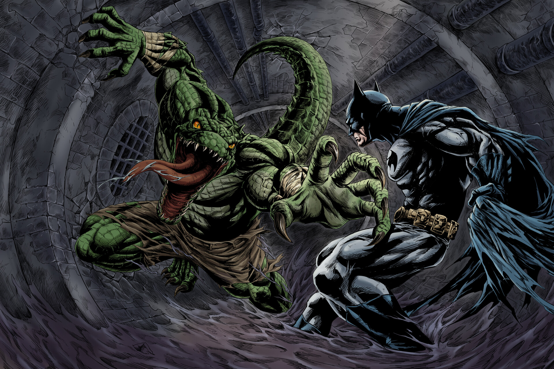 Artstation Batman Vs Killer Croc