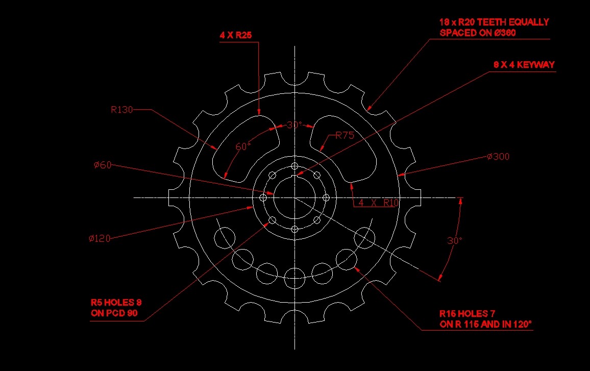 how to draw pcd on autocad