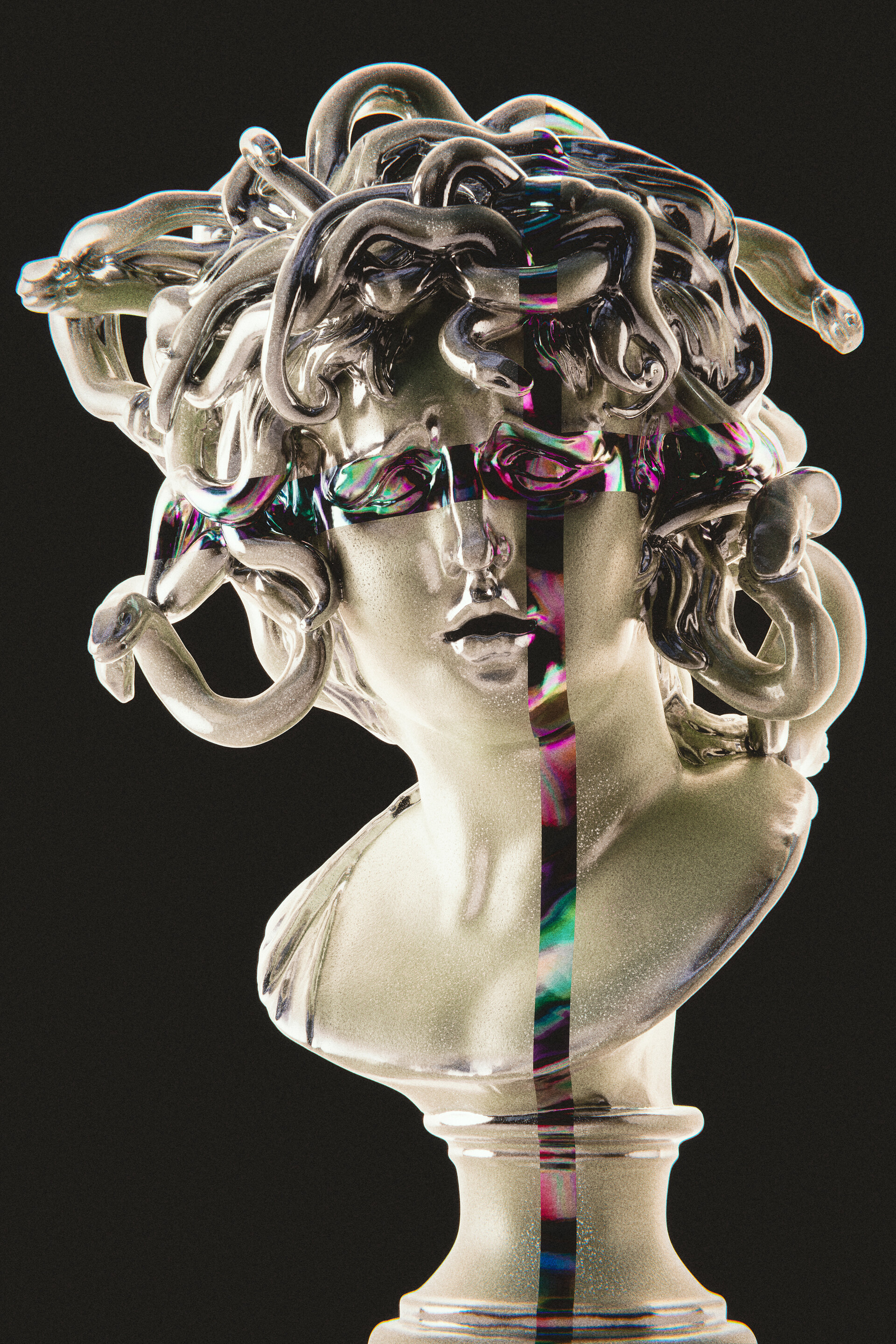 ArtStation - A stylized bust sculpture of Ovid's Medusa