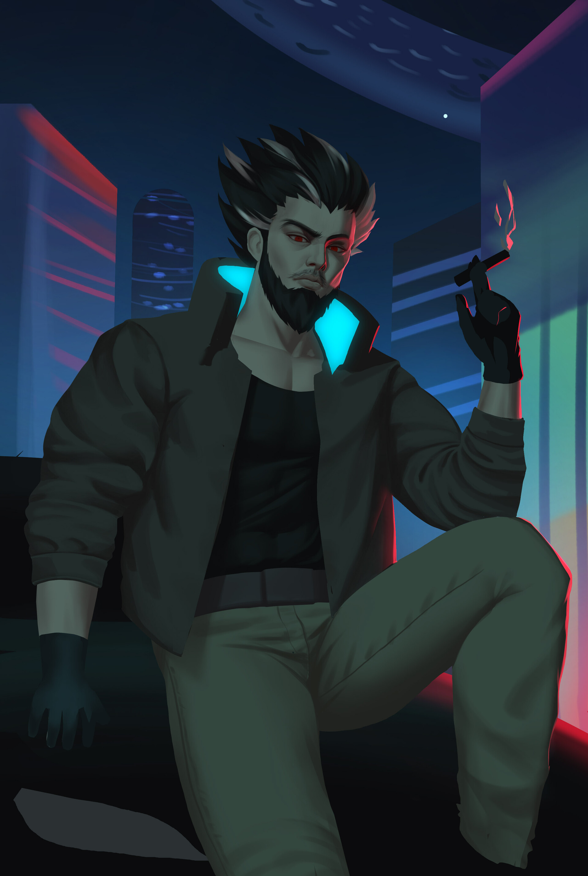 Cham Capadiso - OC Cyberpunk theme - commission