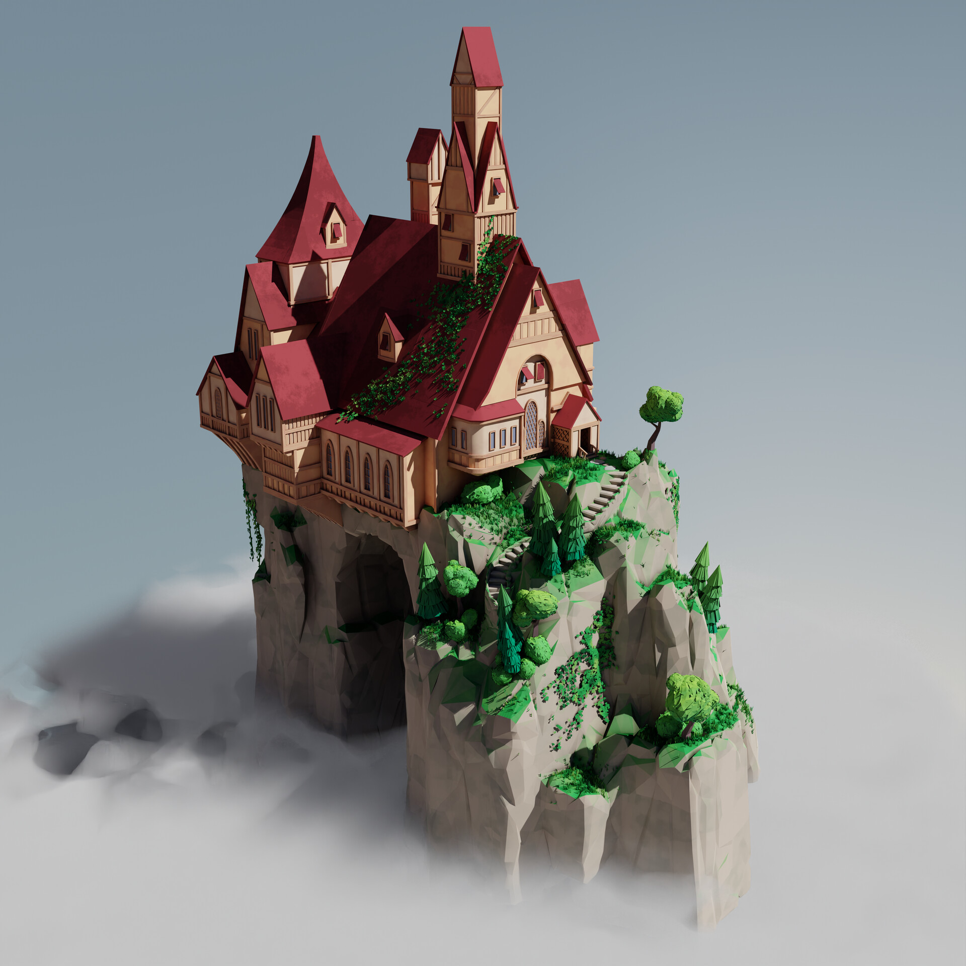 ArtStation - Cliffside tavern