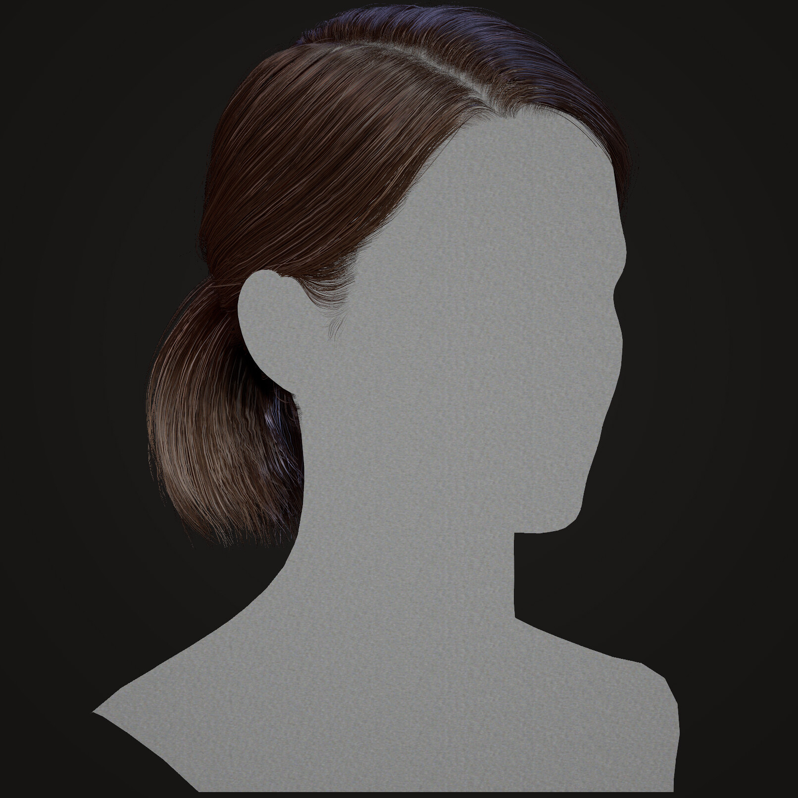 ArtStation - Real-Time Female Ponytail Hair