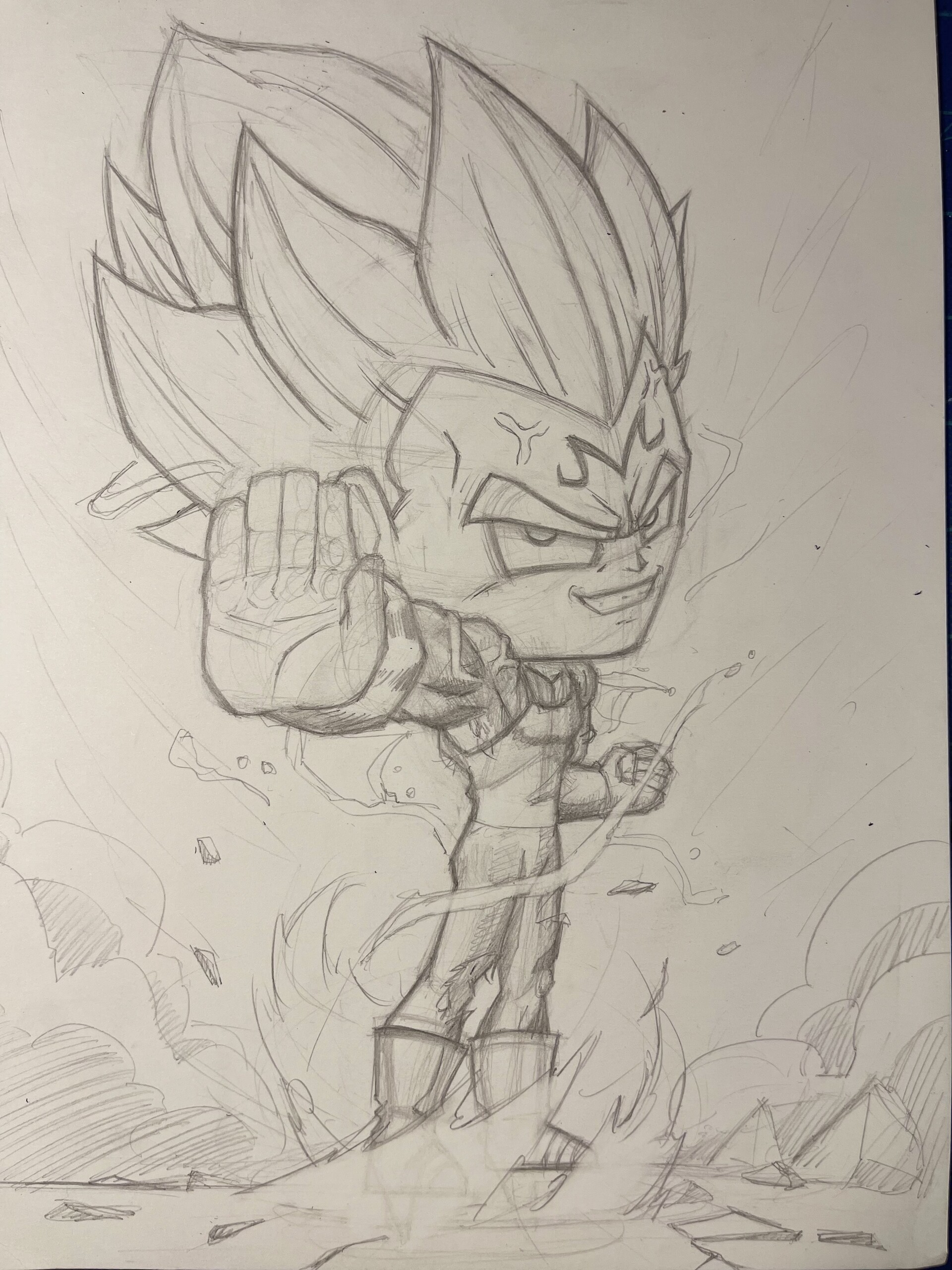 how to draw chibi vegeta