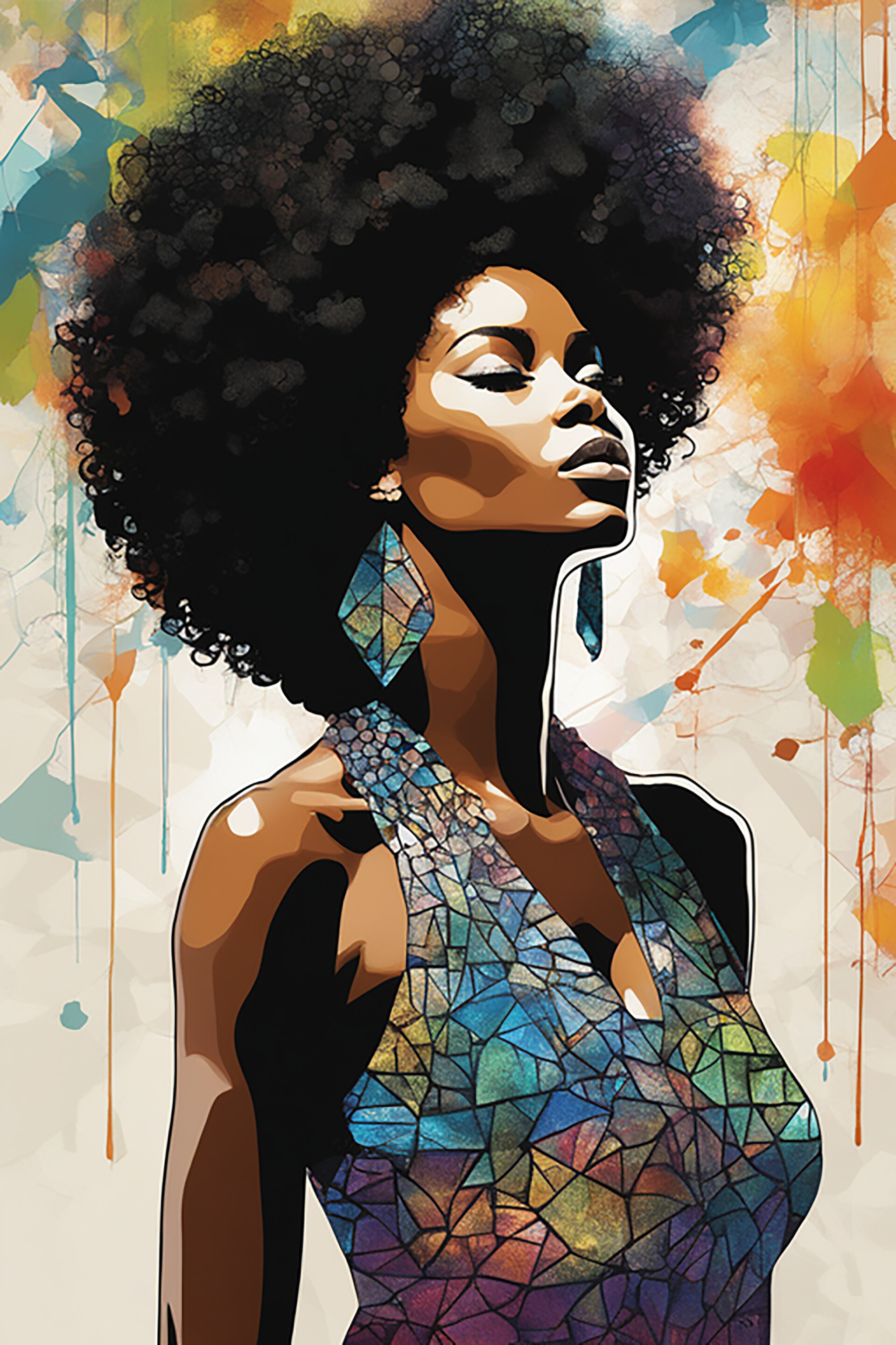 ArtStation - Abstract Portrait of Beautiful Black women 0.5