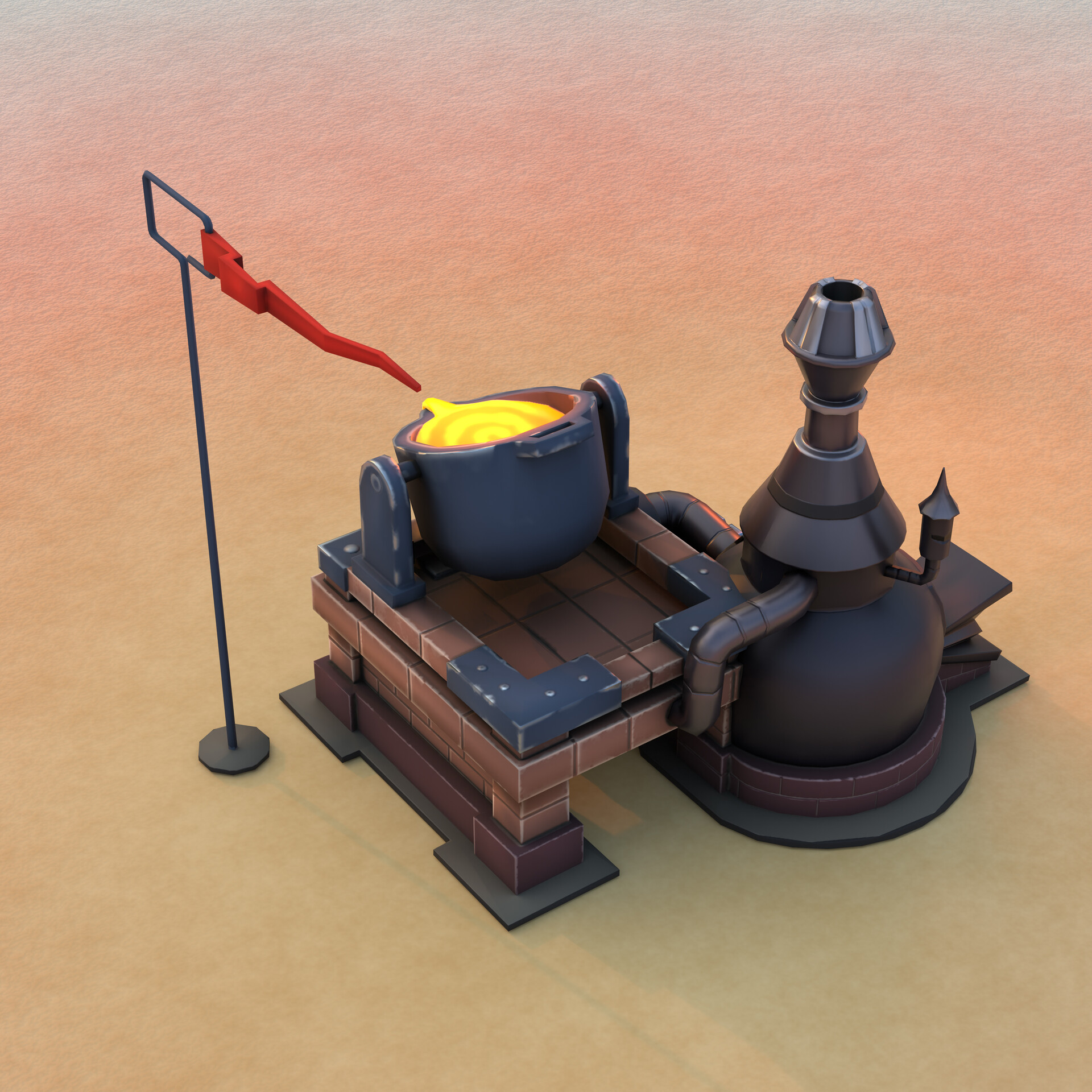 Ivan Andrienko - Foundry workshop. Stylized graphics. Low poly model ...