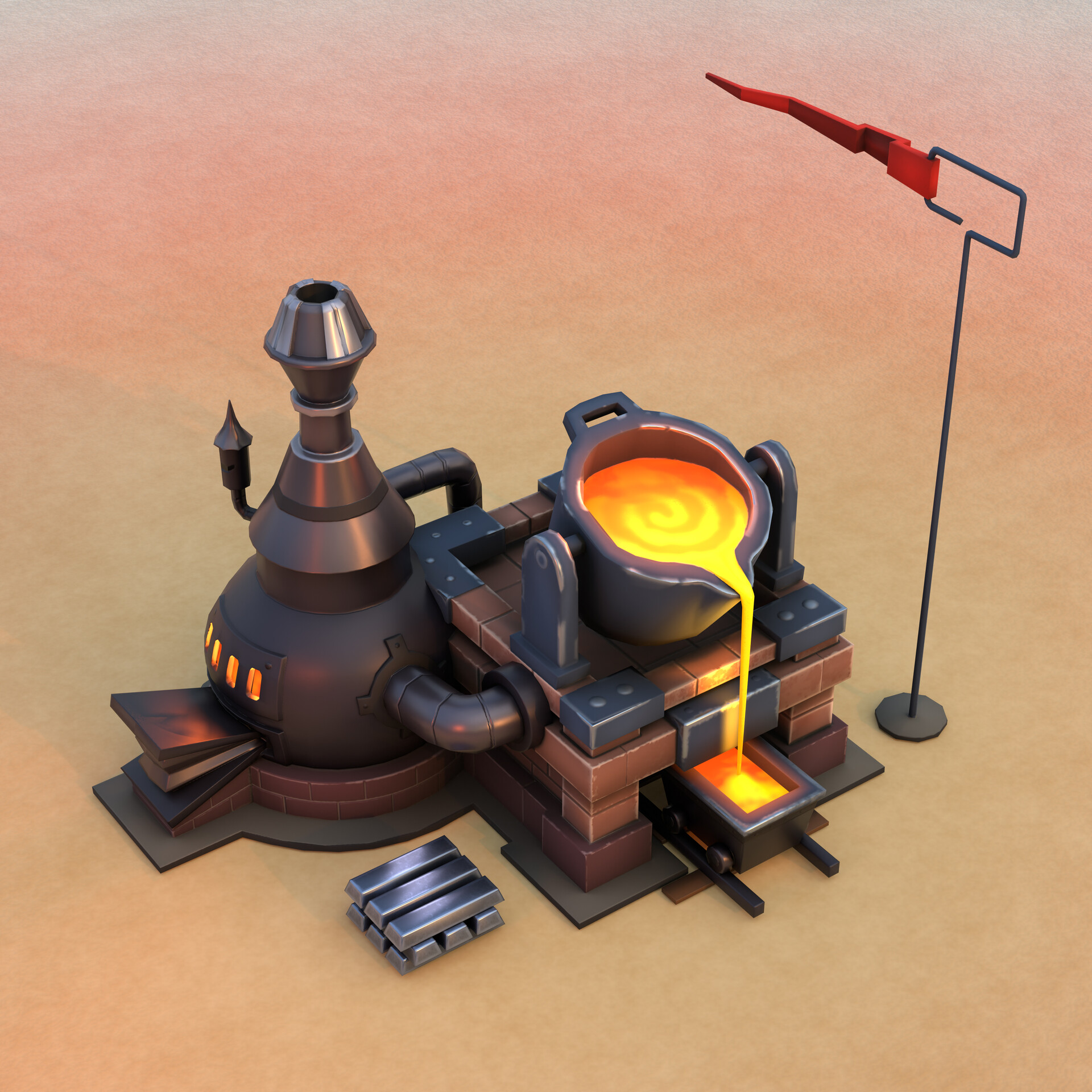 ArtStation - Foundry workshop. Stylized graphics. Low poly model for ...