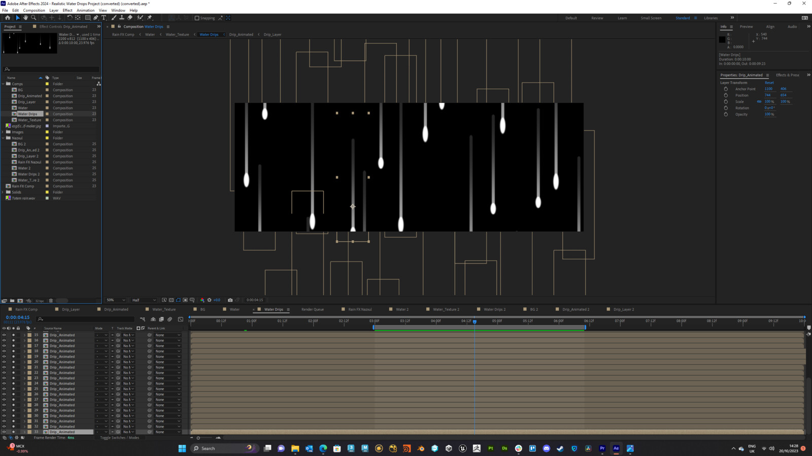 Killian Monson - Rain on camera VFX - Adobe After Effects