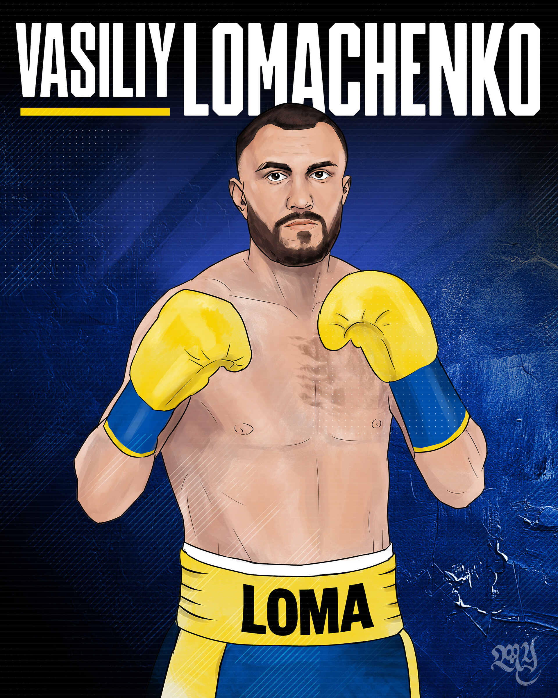 ArtStation - boxing illustration- Vasiliy Lomachenko fan art