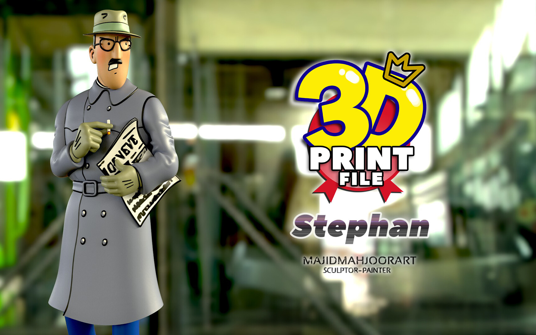 Majid Mahjoor - STEPHAN 3D printable statue ( a figure on your desk )