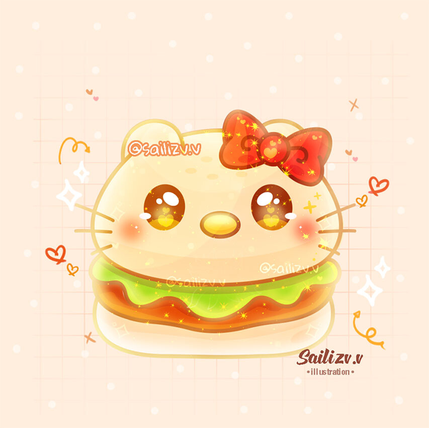 ArtStation - Burguer Hello Kitty by sailizv.v
