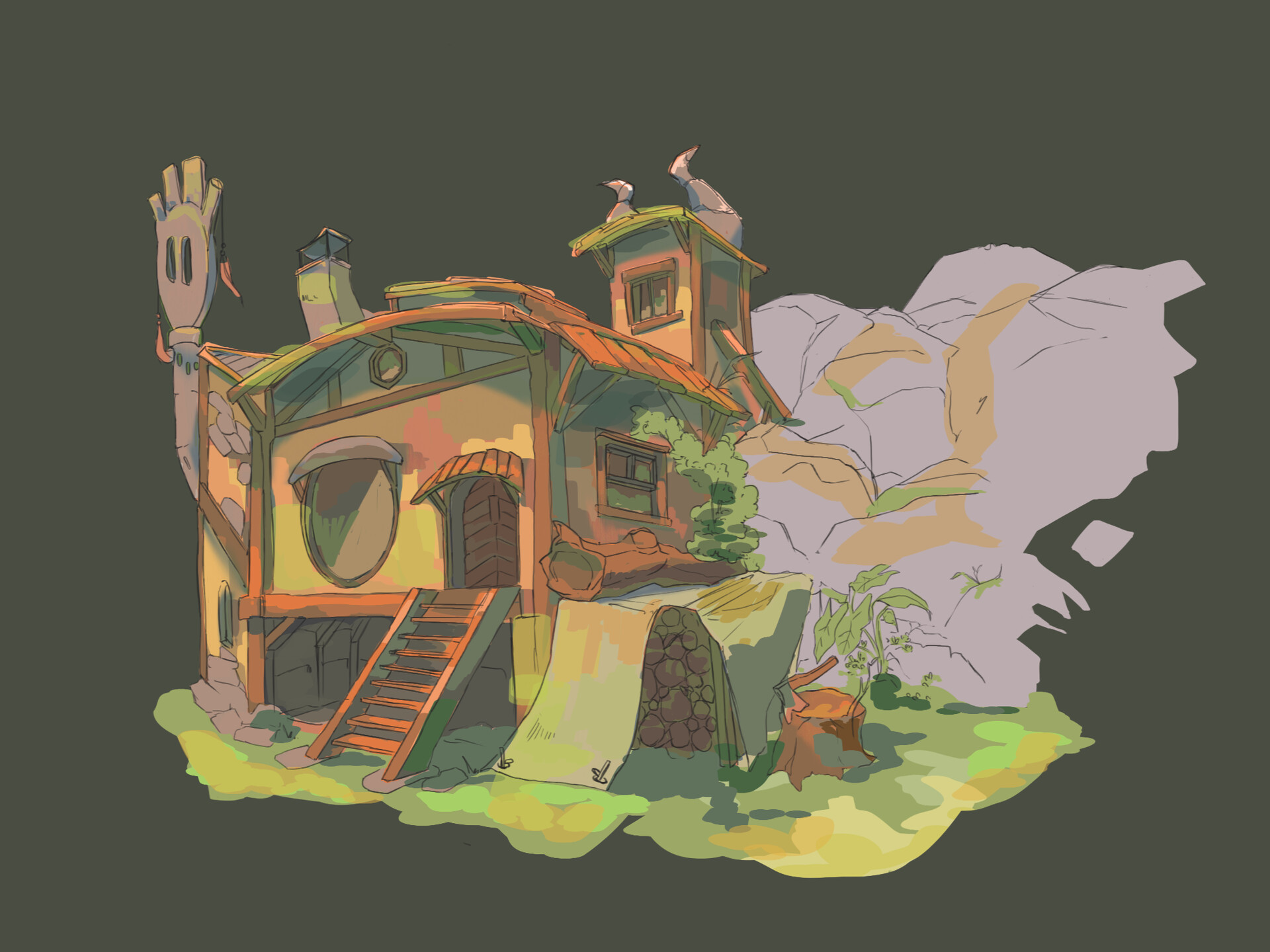 ArtStation - Pippi Longstocking House Concept Progress