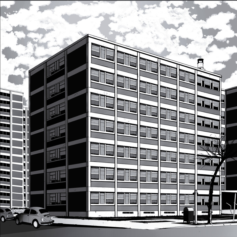 ArtStation - Commission: Manga background (building)