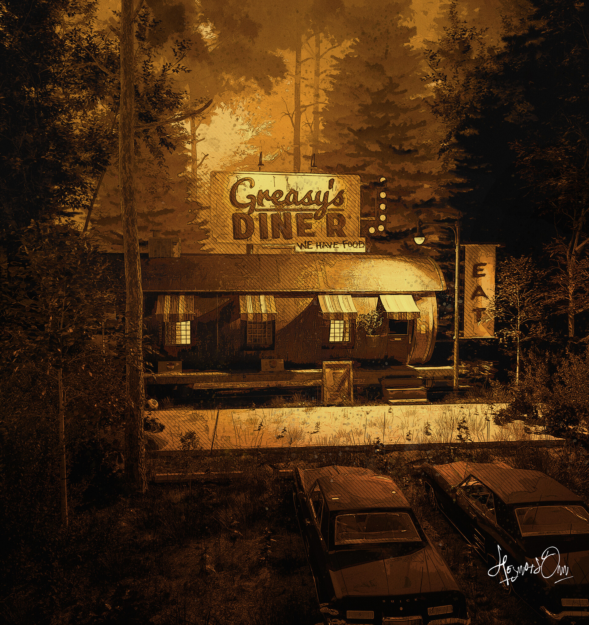ArtStation - Greasy''s Diner
