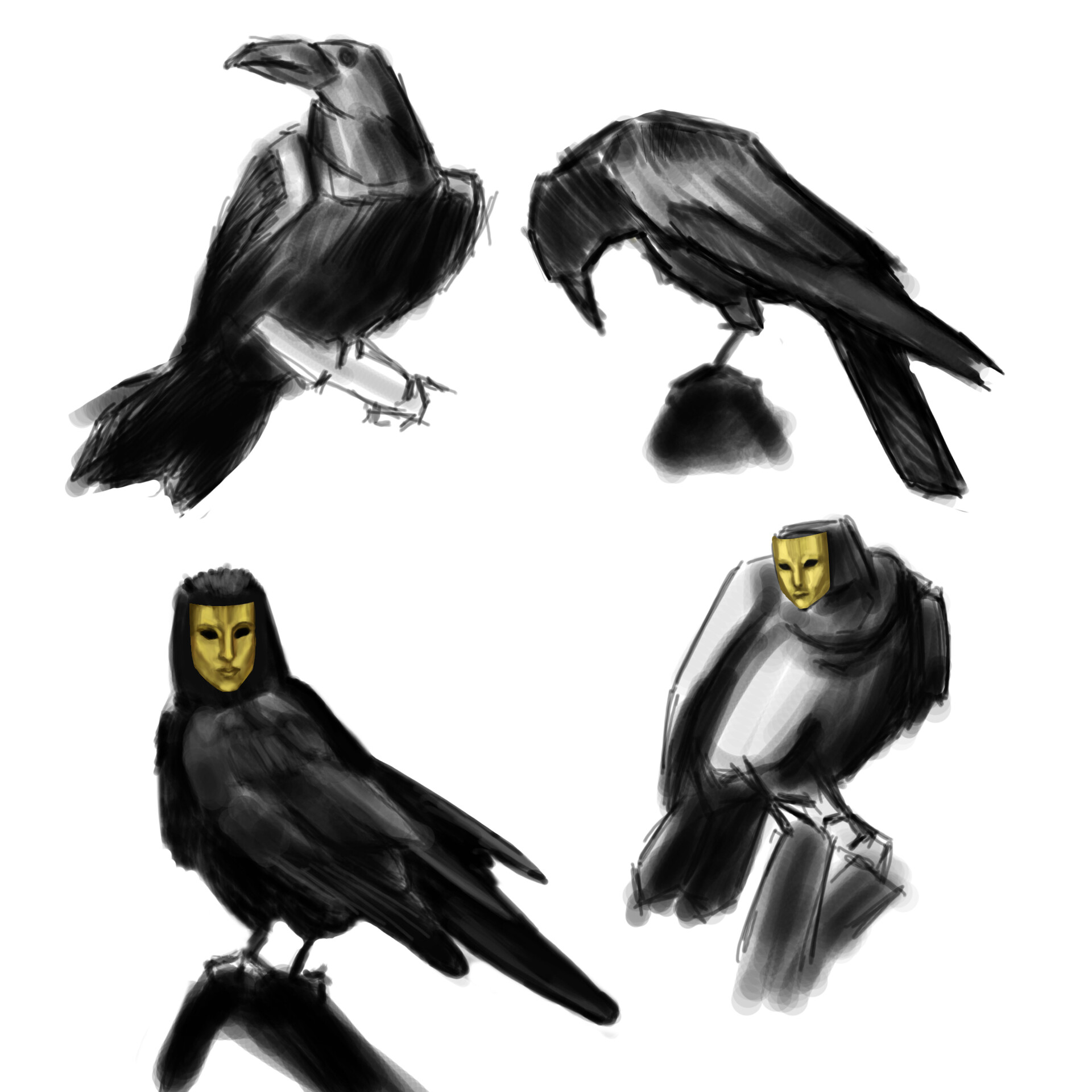 ArtStation - Sketch of the crow (concept)